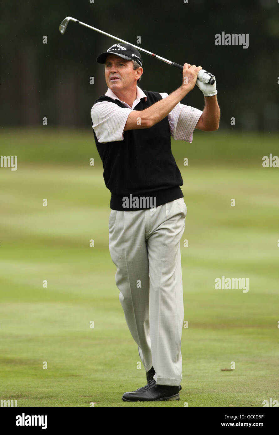 Ireland's Mark McNulty plays his 2nd shot on 17th fairway during Round ...