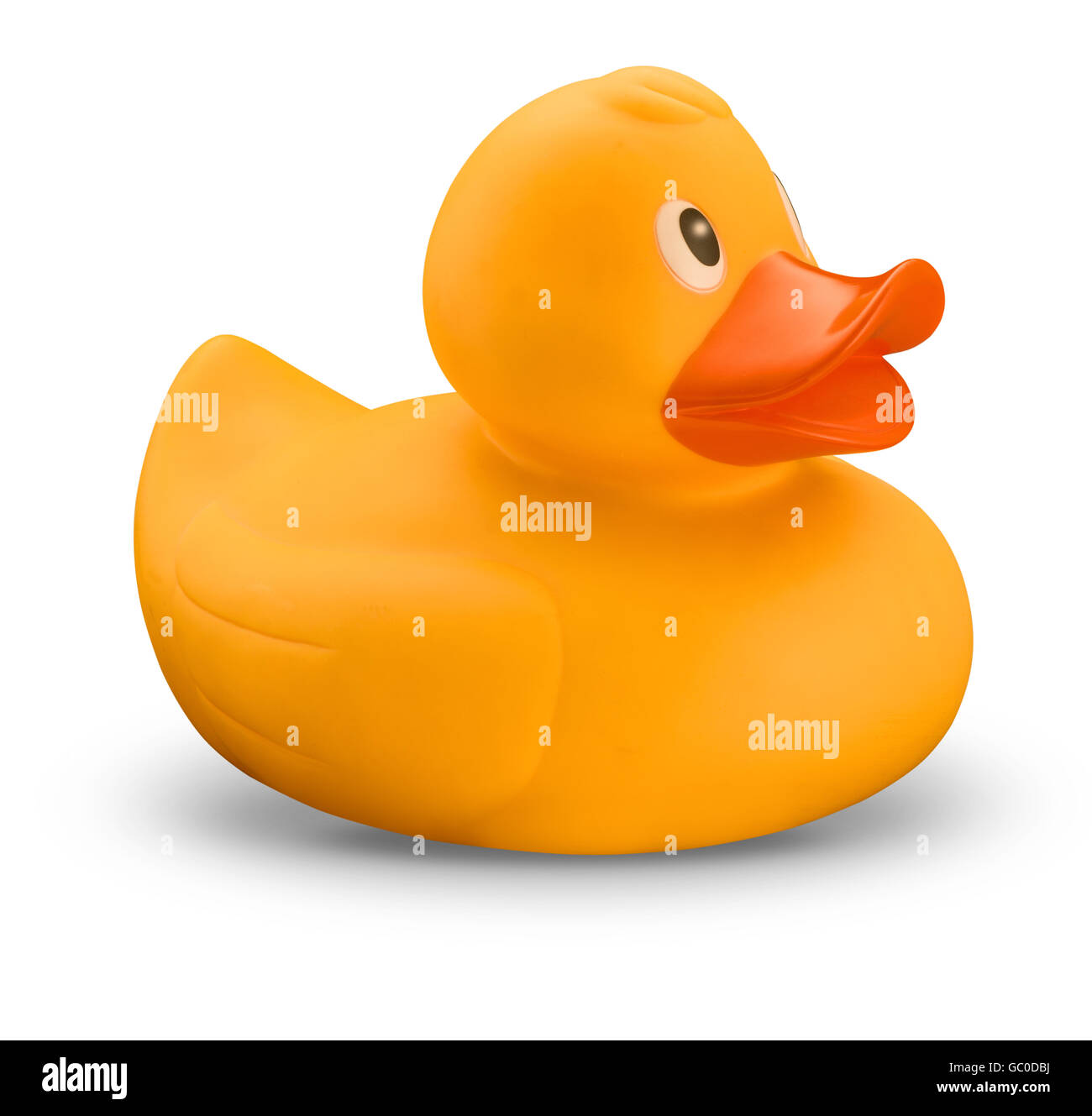 Yellow Rubber plastic duck isolated on white background Stock Photo - Alamy