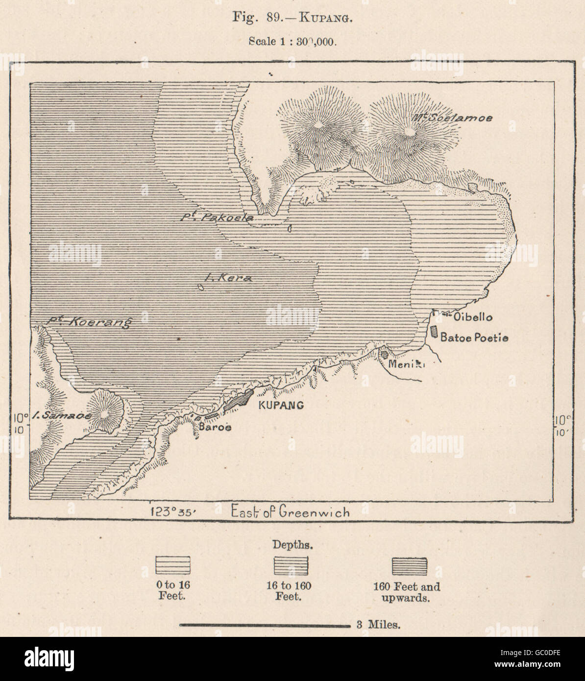 Kupang, Timor, Indonesia. East Indies, 1885 antique map Stock Photo - Alamy