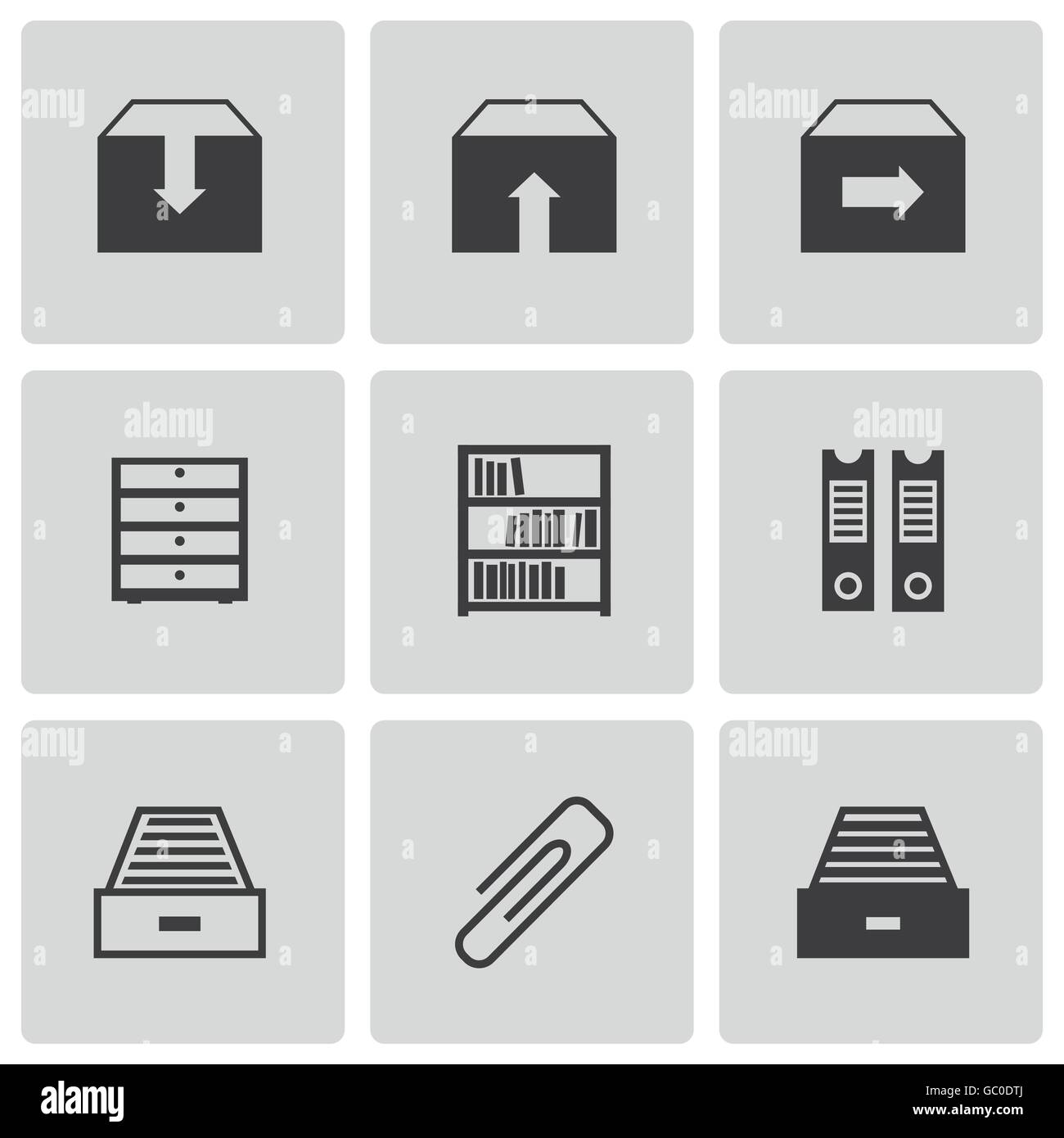 Vector black archive icons set Stock Vector Image & Art - Alamy
