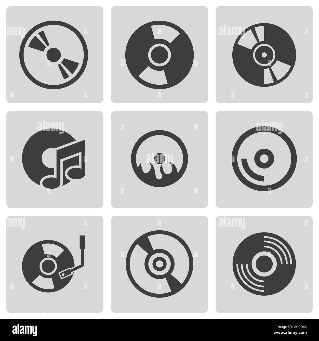 Vector black CD disk icons set Stock Vector Image & Art - Alamy