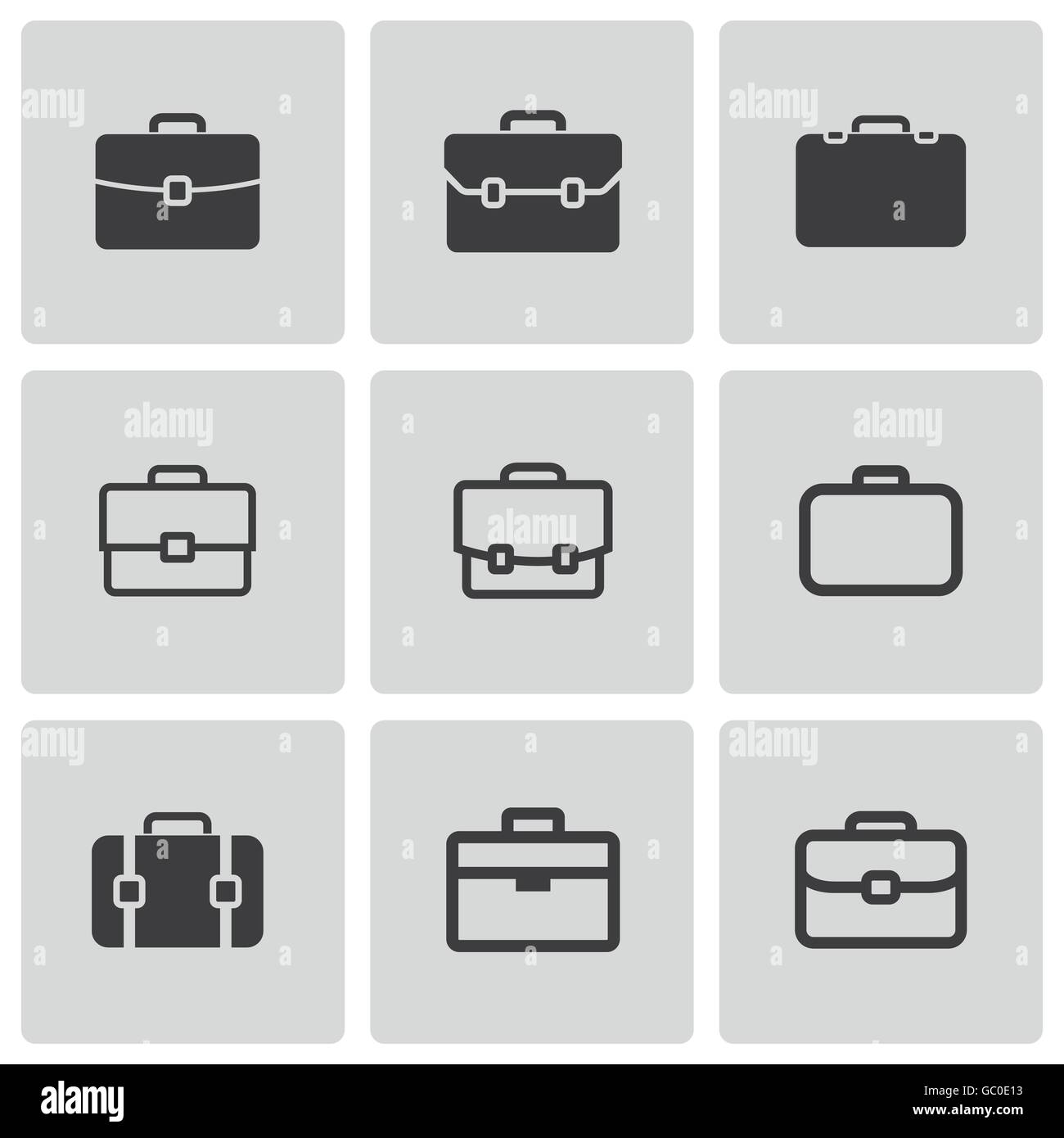 Vector black briefcase icons set Stock Vector Image & Art - Alamy
