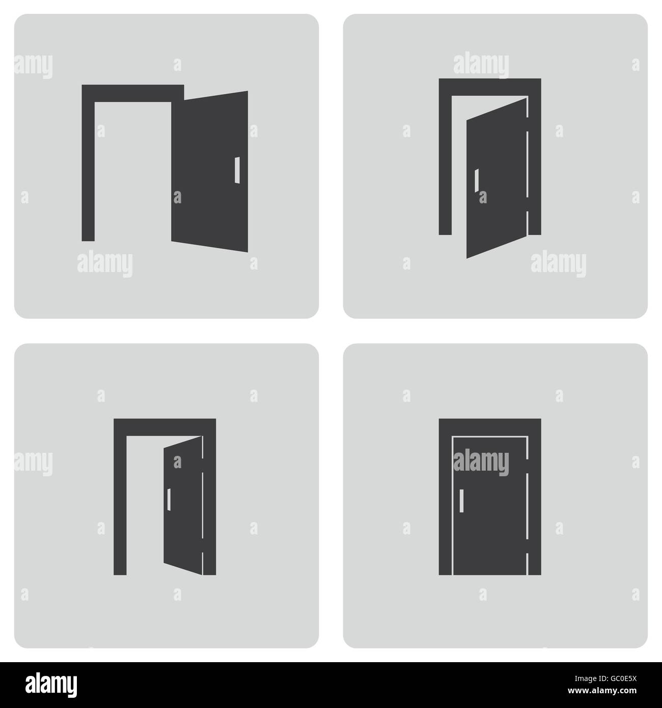 Vector black door icons set Stock Vector Image & Art - Alamy