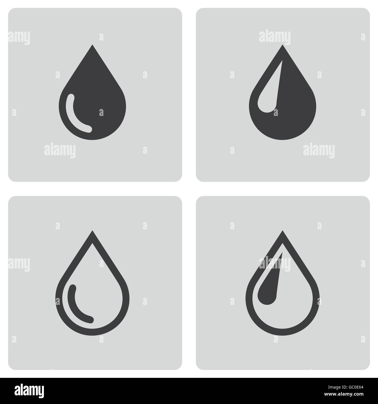 Vector black drop icons set Stock Vector Image & Art - Alamy