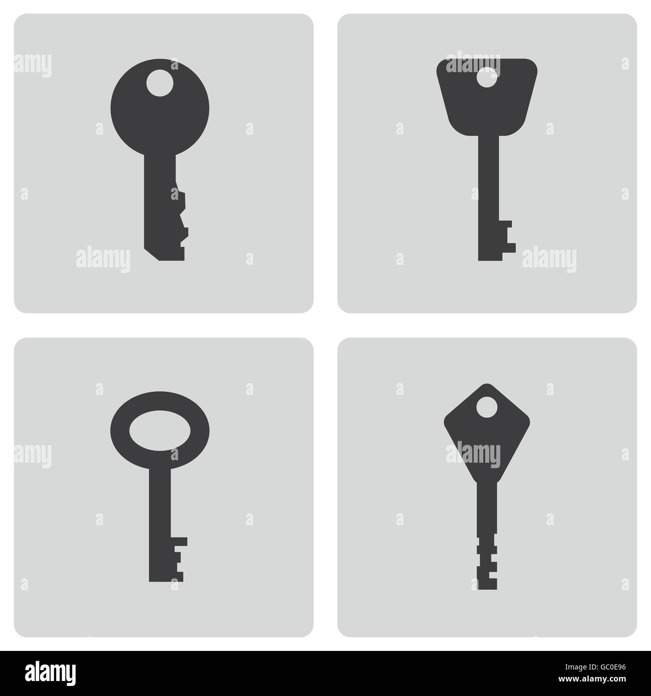 Vector black key icons set Stock Vector Image & Art - Alamy