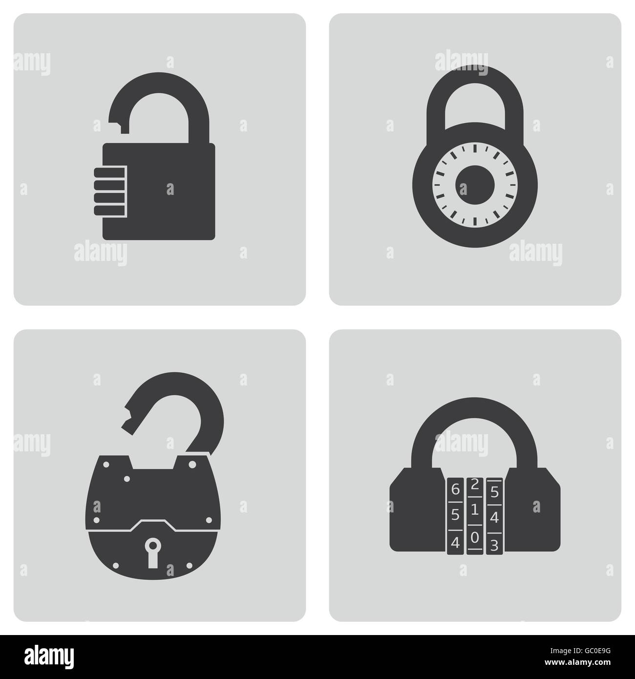 Vector black lock icons set Stock Vector Image & Art - Alamy