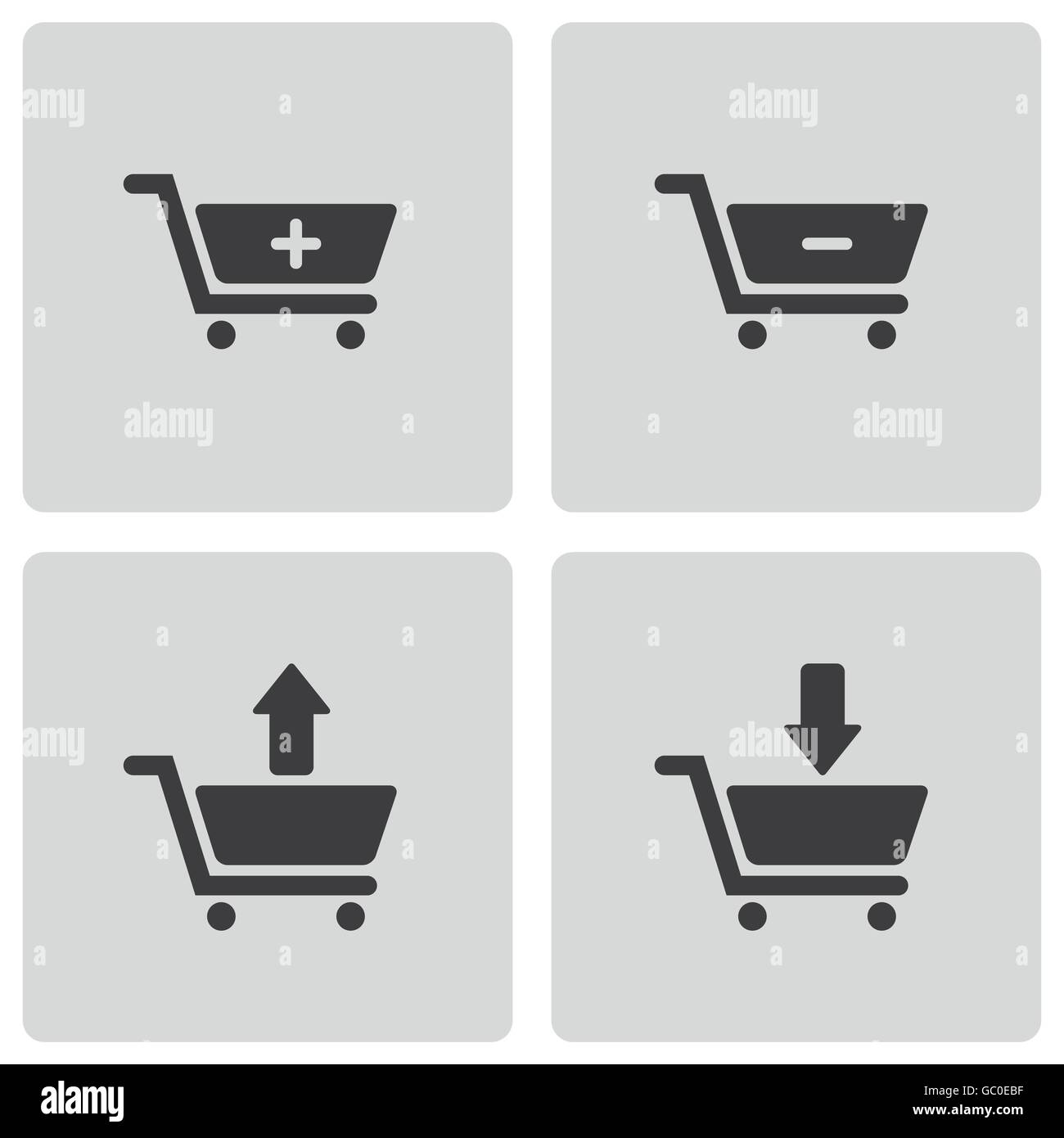 Vector black shopping cart icons set Stock Vector Image & Art - Alamy