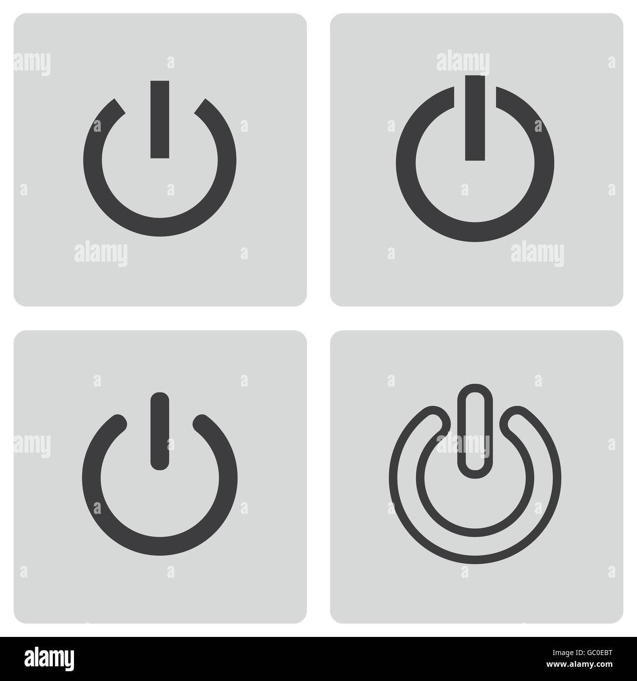 Vector black shut down icons set Stock Vector Image & Art - Alamy