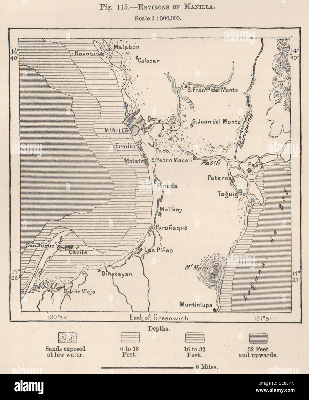 environs of Manila. Philippines, 1885 antique map Stock Photo - Alamy