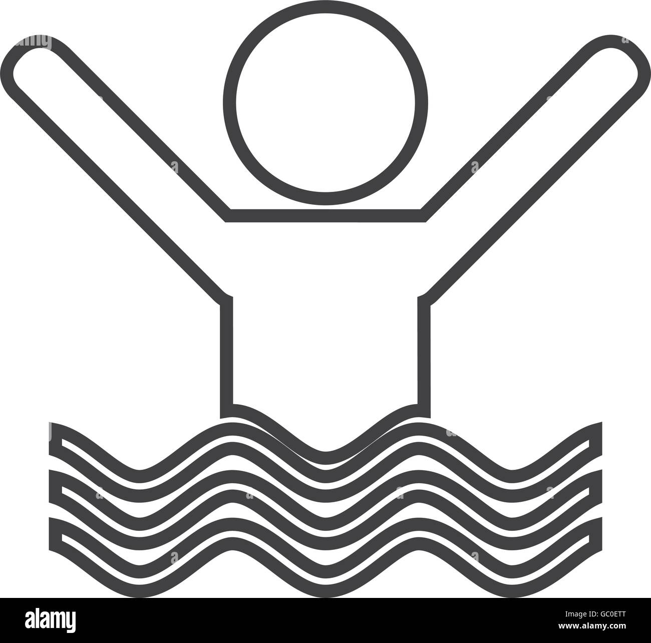 Man drowning symbol Stock Vector Images - Alamy