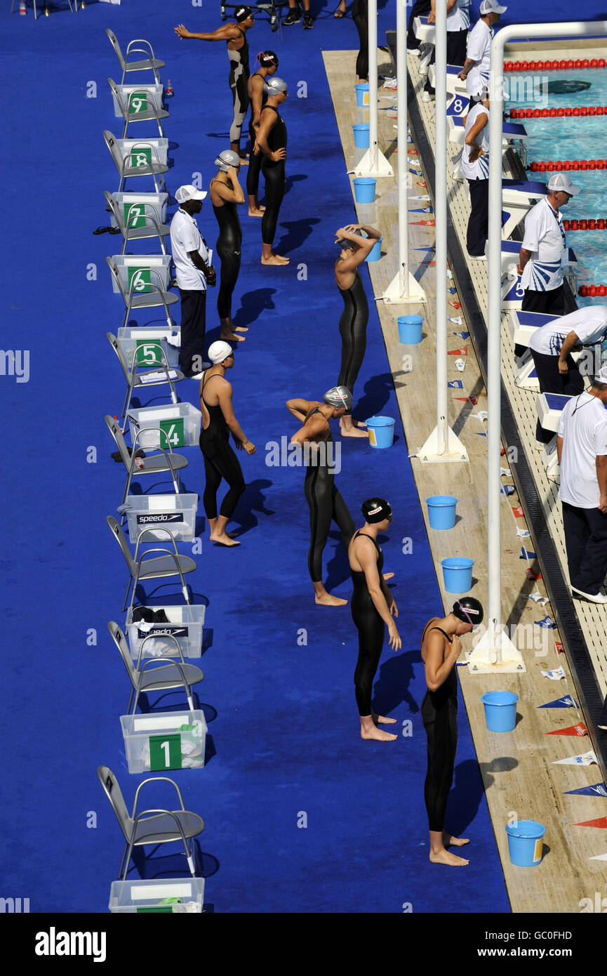Competitors in the Women's 200m Freestyle heat during the FINA World ...