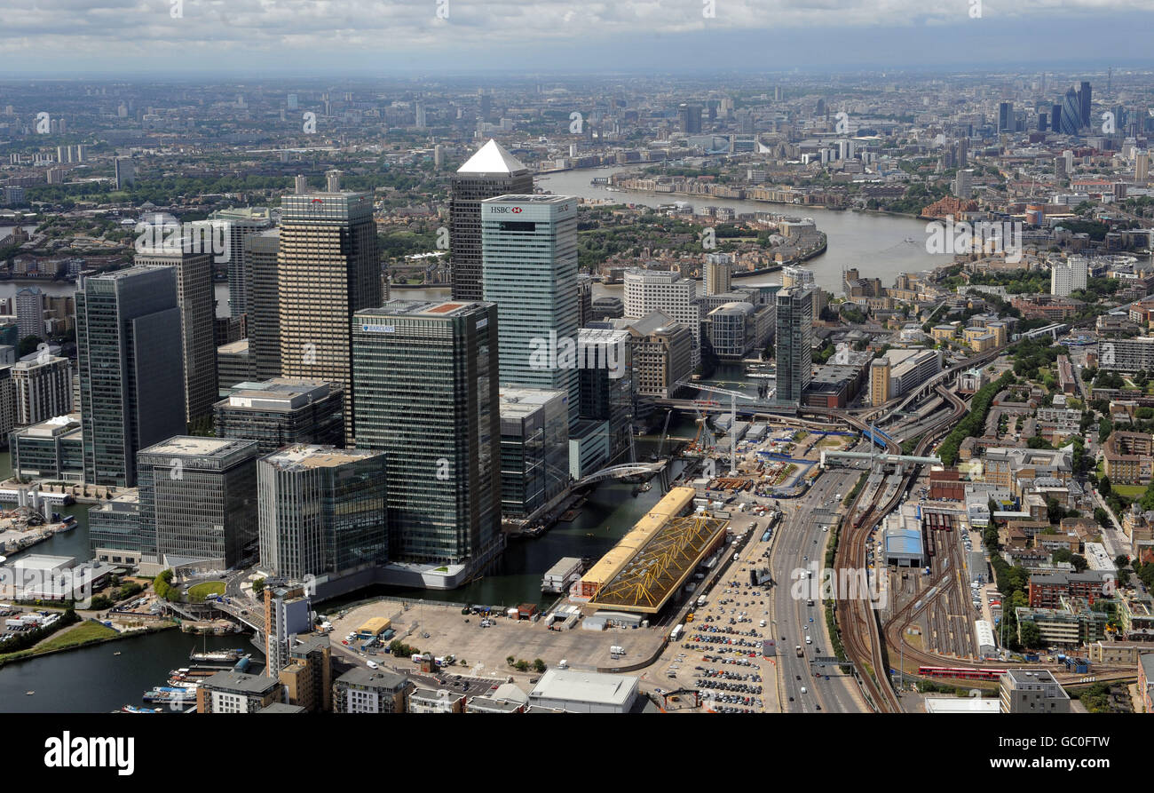 Aerial view of City of London Stock Photo - Alamy