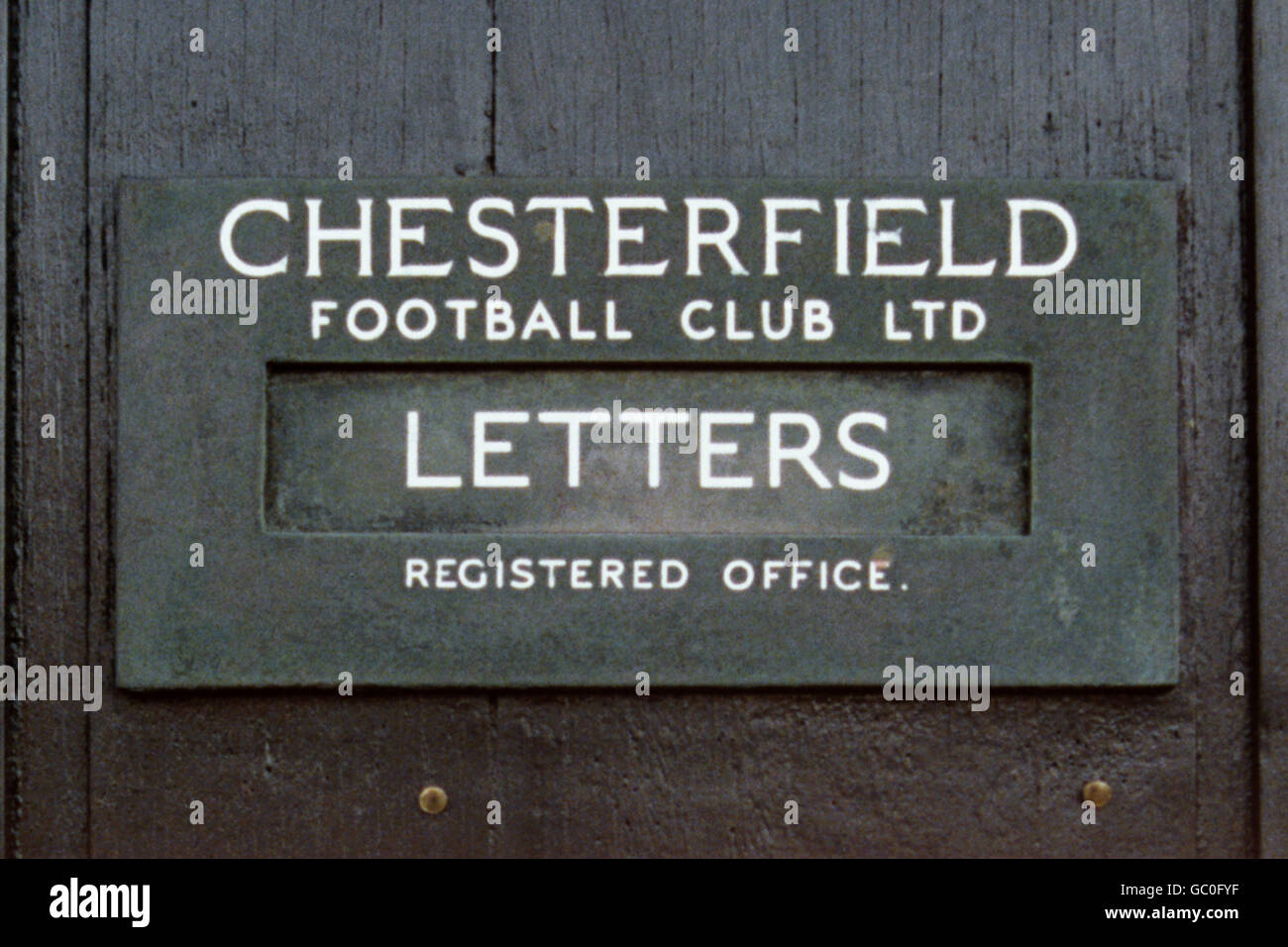 Letter box on the door to the office at saltergate hi-res stock ...