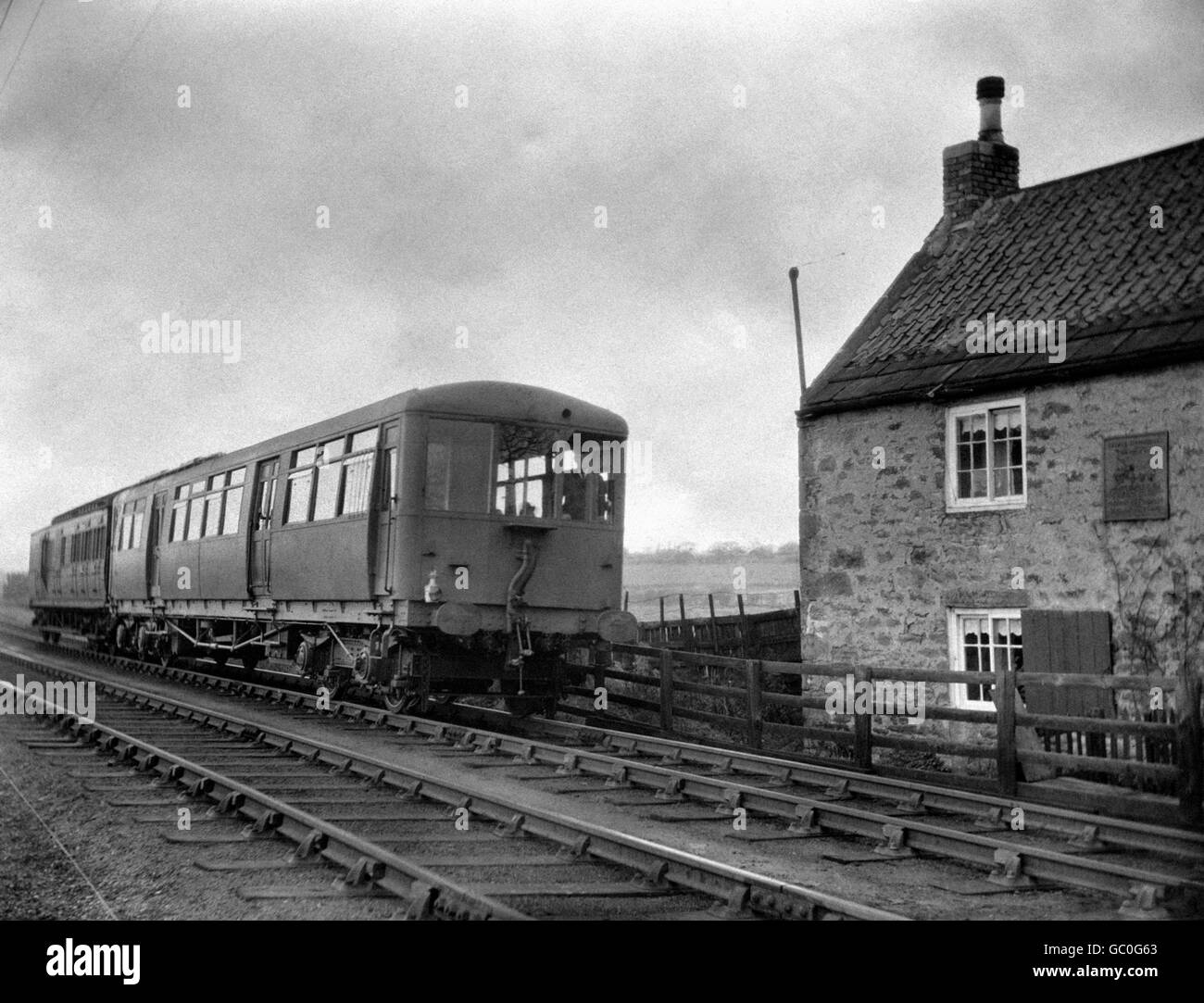 The most modern train, a Diesel electric railcoach, built by Armstrong ...