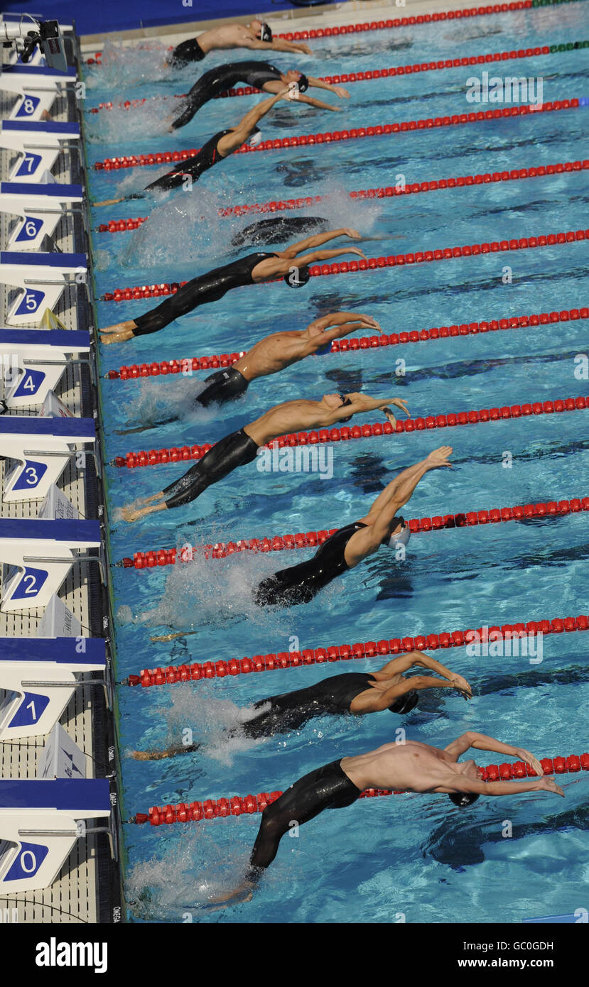 Swimmer swims backstroke competition hi-res stock photography and ...