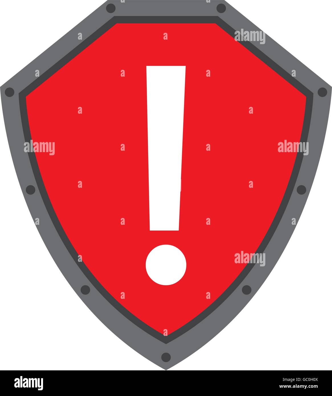 security shield with alert symbol isolated icon design Stock Vector ...