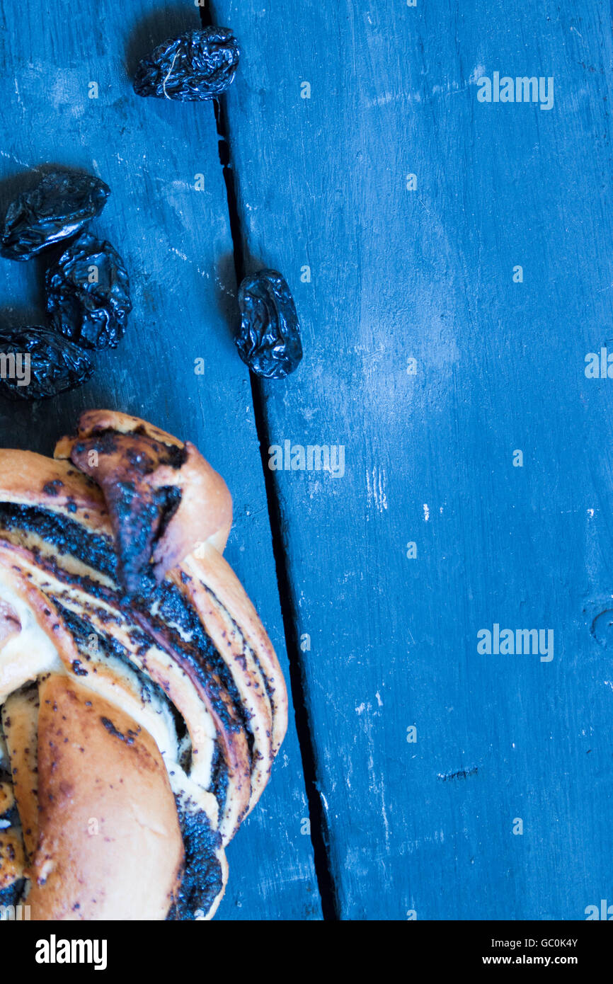Delicious breakfast prunes on a dark background Stock Photo - Alamy