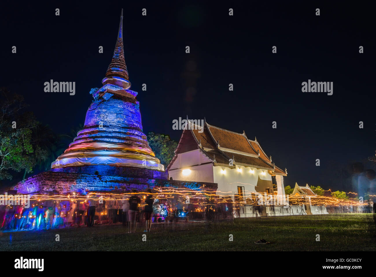 Triple Circumambulation around old pagoda of Trapangtong Temple in ...