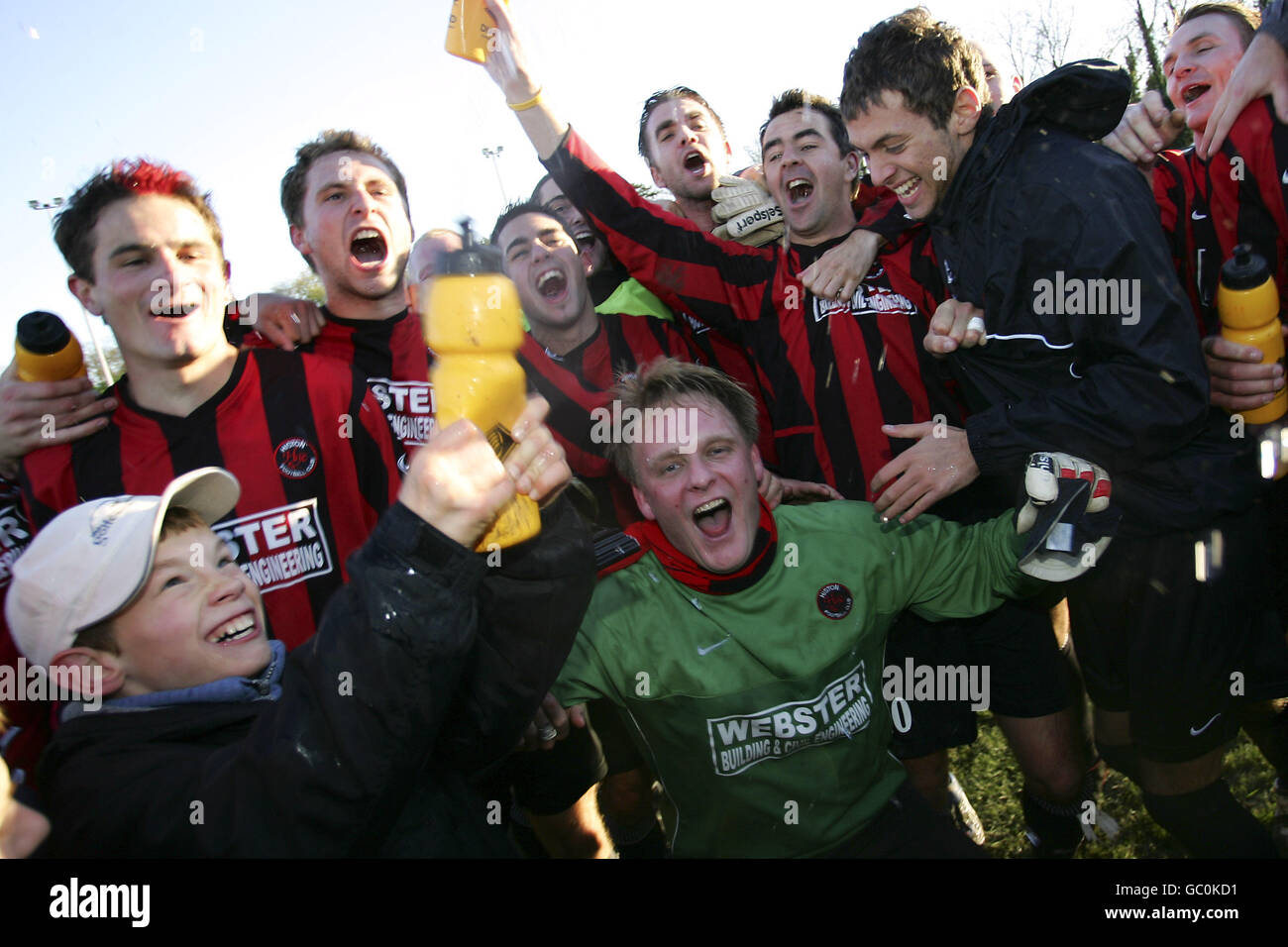 Histon goalkeeper Lance Key celebrates with his teamnmates after ...