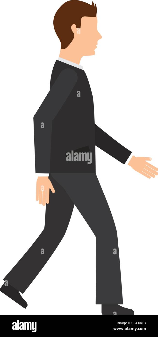 Businessman avatar walking icon vector hi-res stock photography and ...