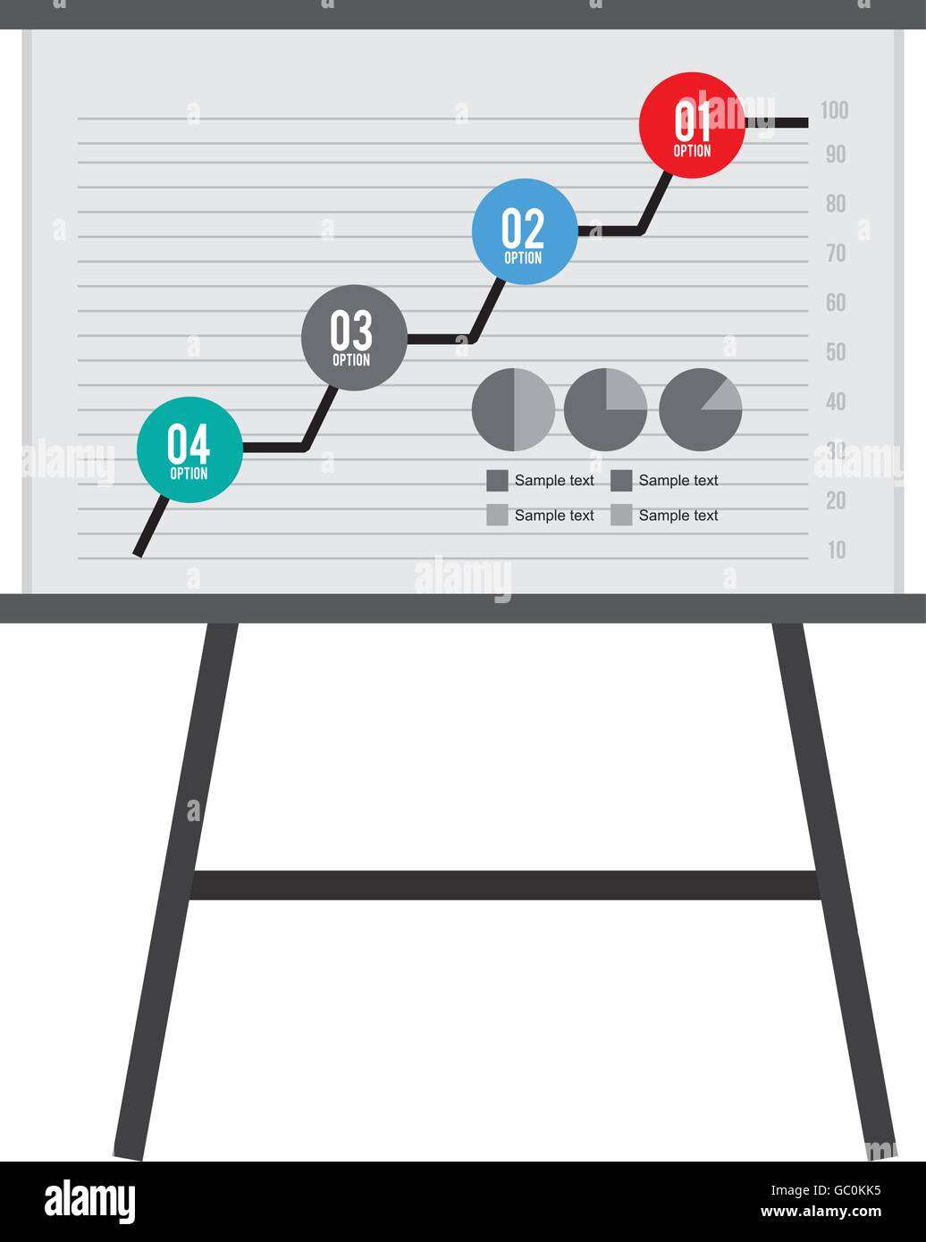 whiteboard with statistics isolated icon design Stock Vector Image ...