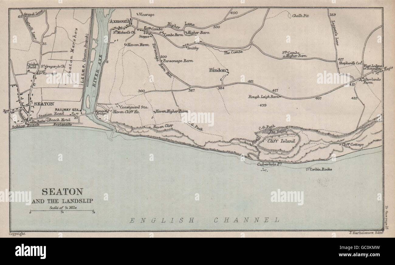 Map of axmouth hi-res stock photography and images - Alamy