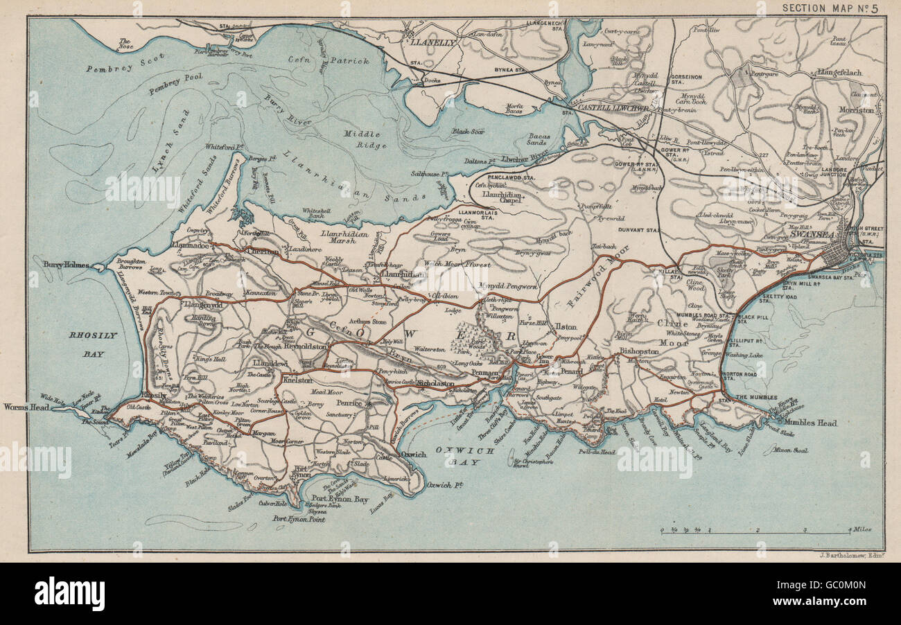 Map of gower hi-res stock photography and images - Alamy