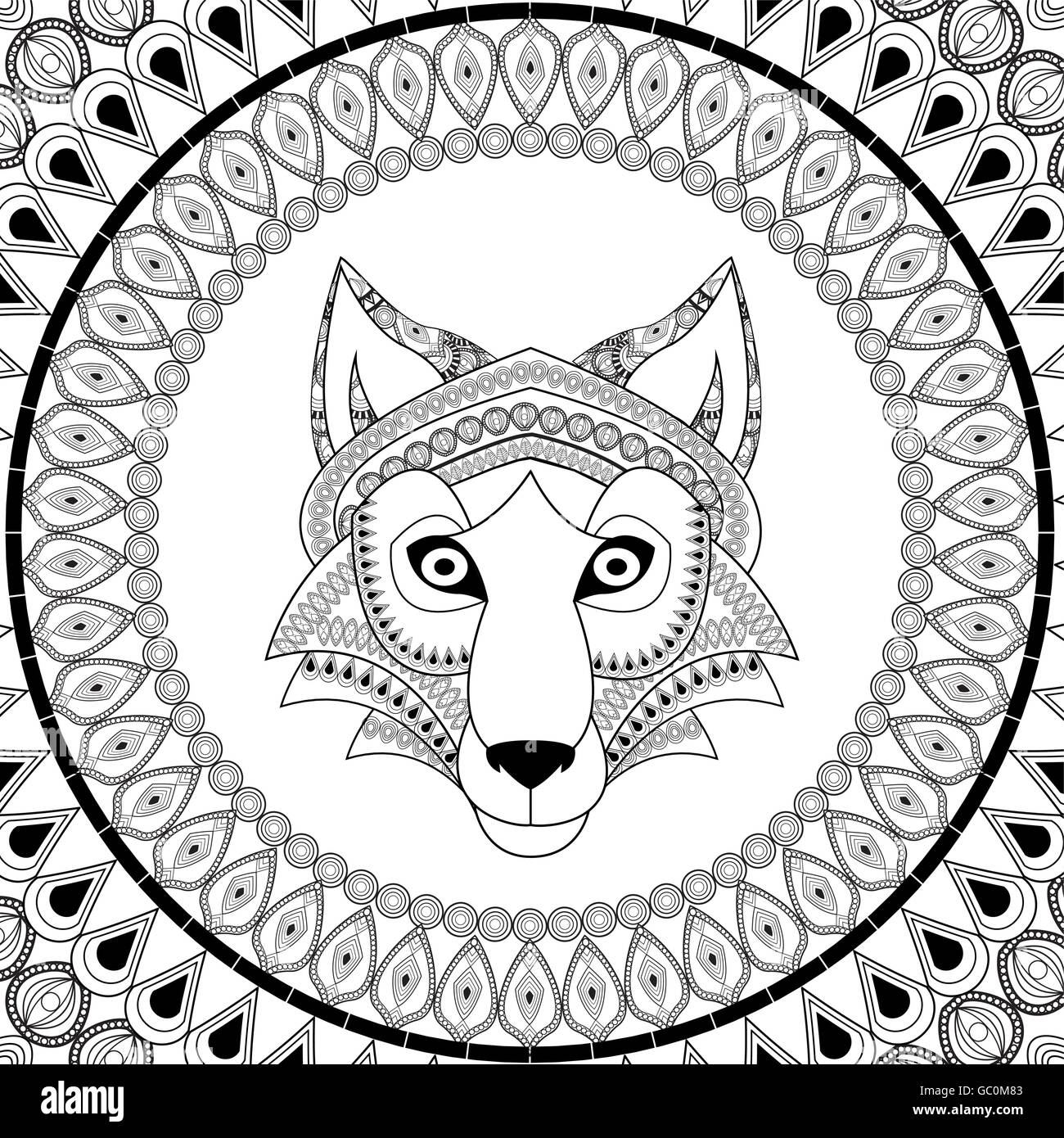Wolf icon. Animal and Ornamental predator design. Vector graphi Stock ...