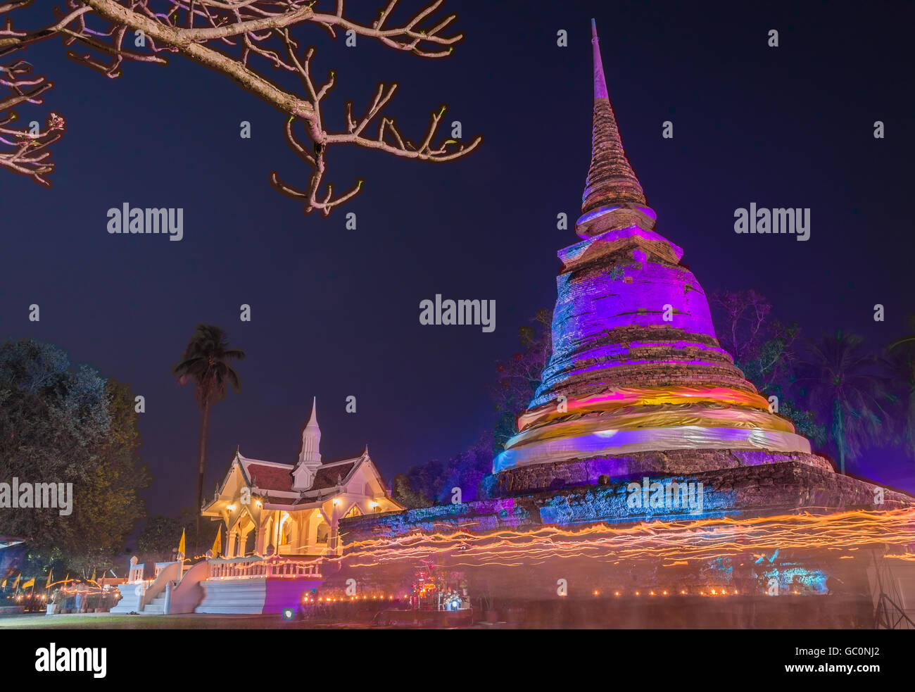 Triple Circumambulation around old pagoda of Trapangtong Temple in ...