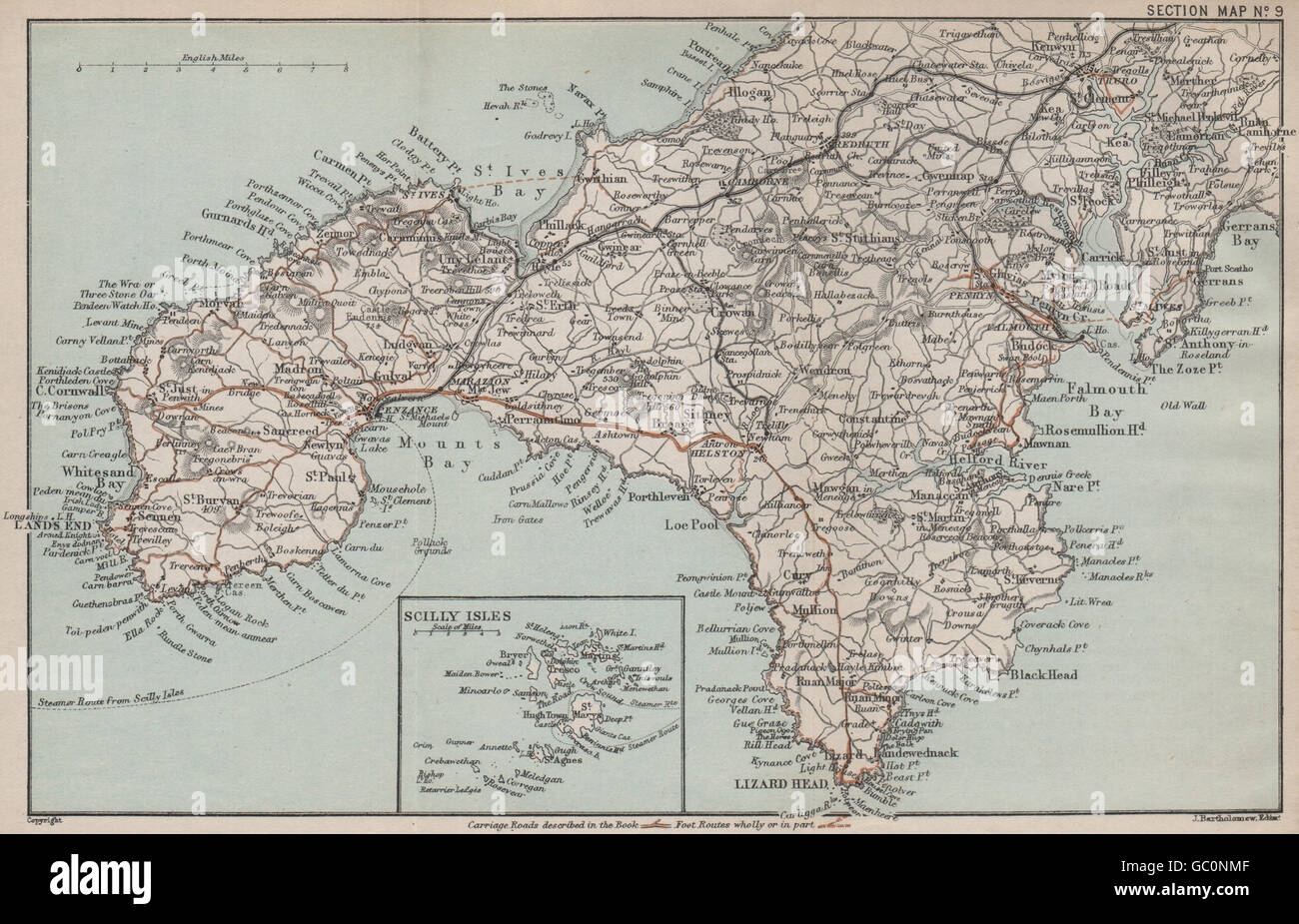 CORNWALL Penwith/Lizard peninsulas Lands End Penzance St Ives Falmouth ...