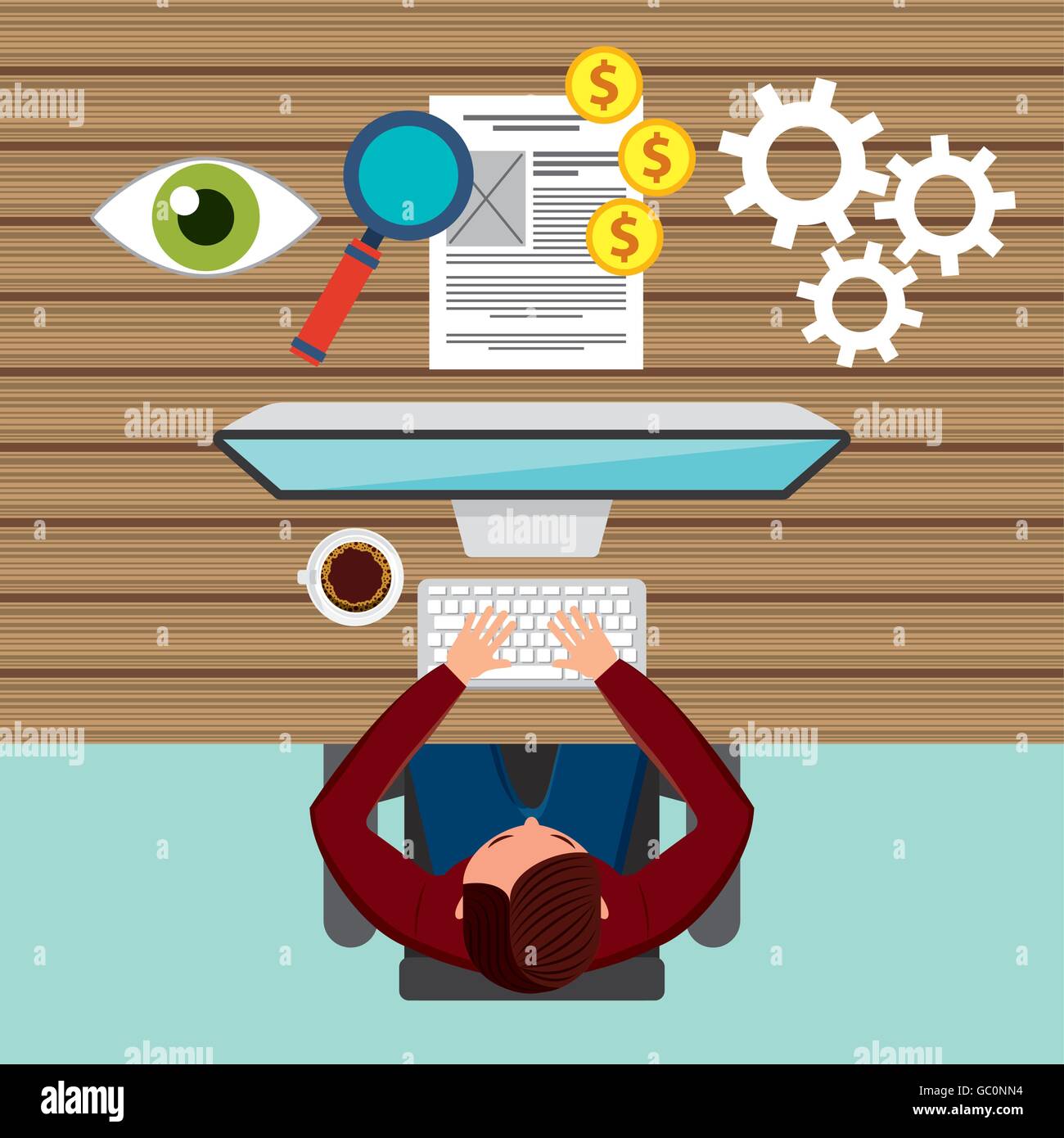 Cartoon and computer icon. Blog concept. Vector graphic Stock Vector ...