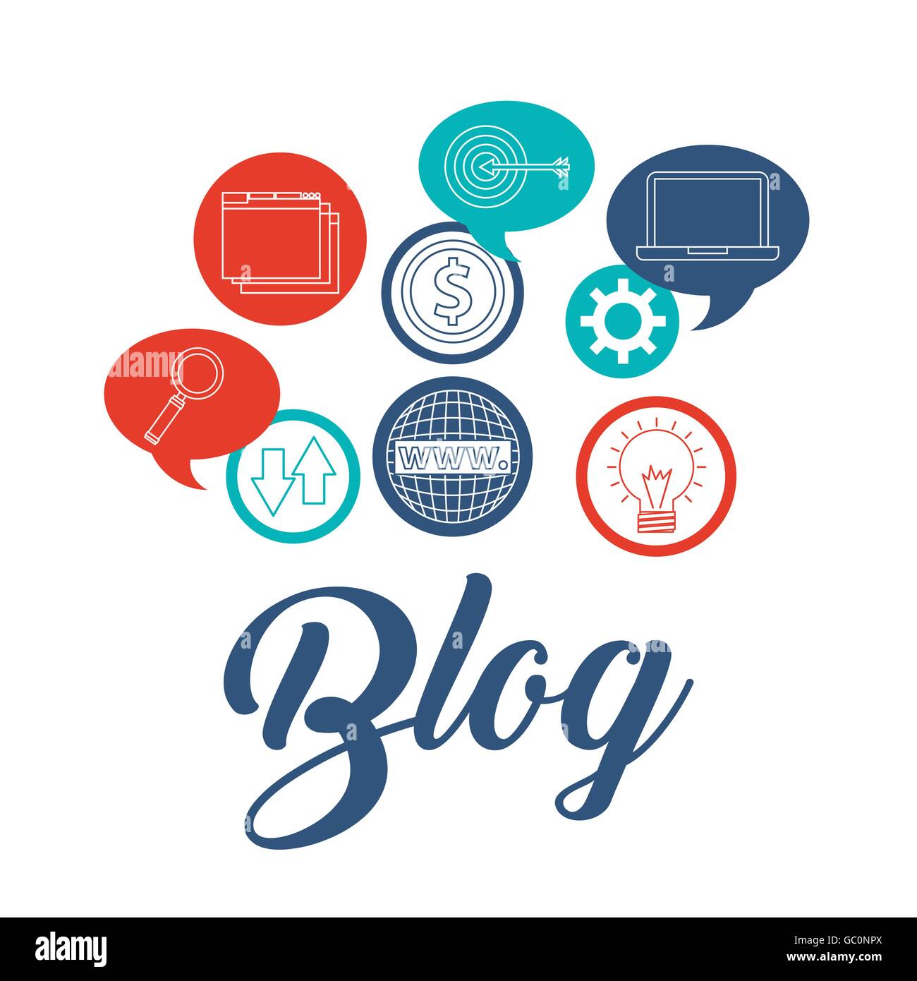 Media icon set. Blog concept. Vector graphic Stock Vector Image & Art ...