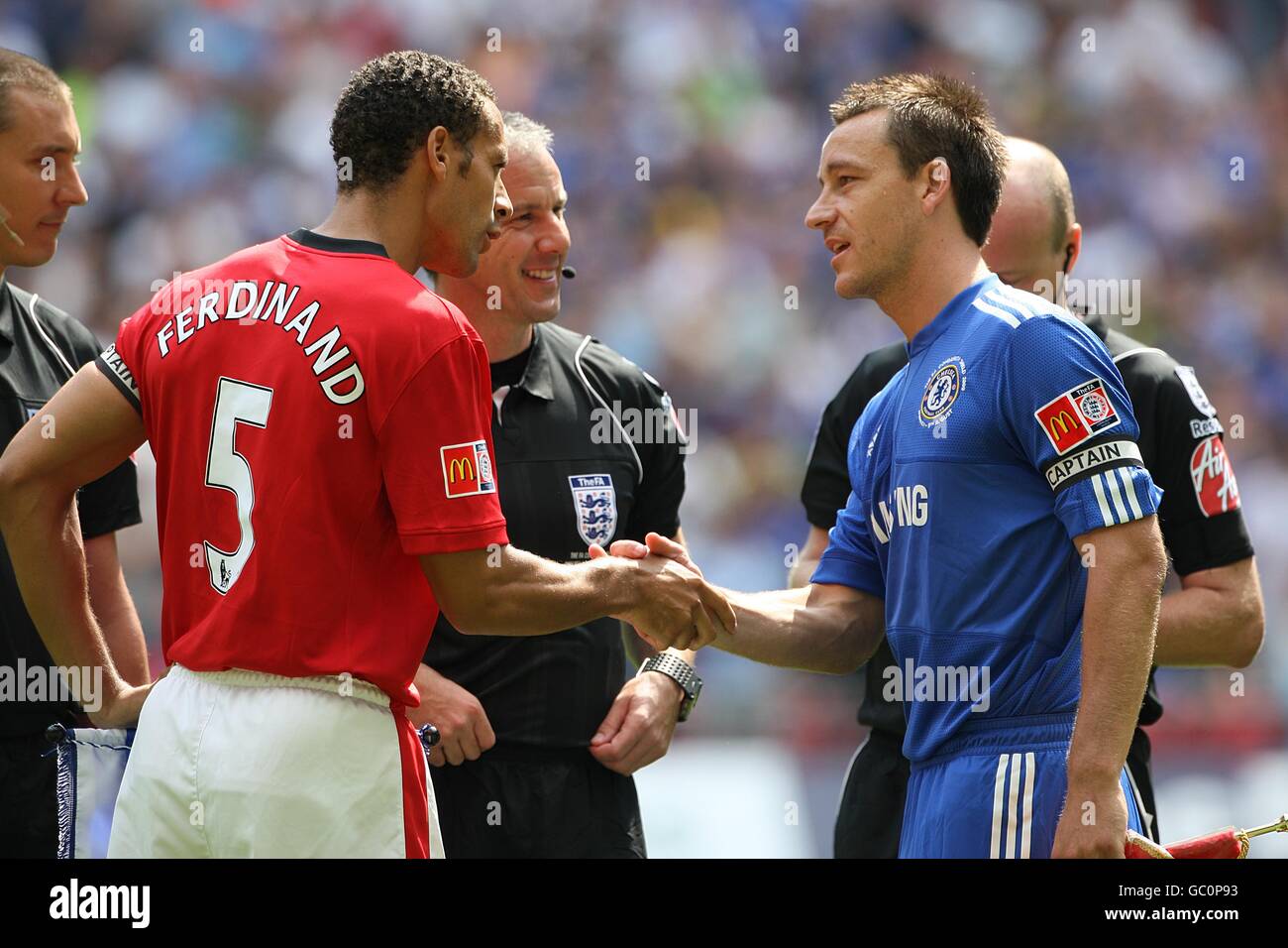 Manchester United captain Rio Ferdinand (left) and Chelsea captain John ... Manchester United captain Rio Ferdinand (left) and Chelsea captain John ...