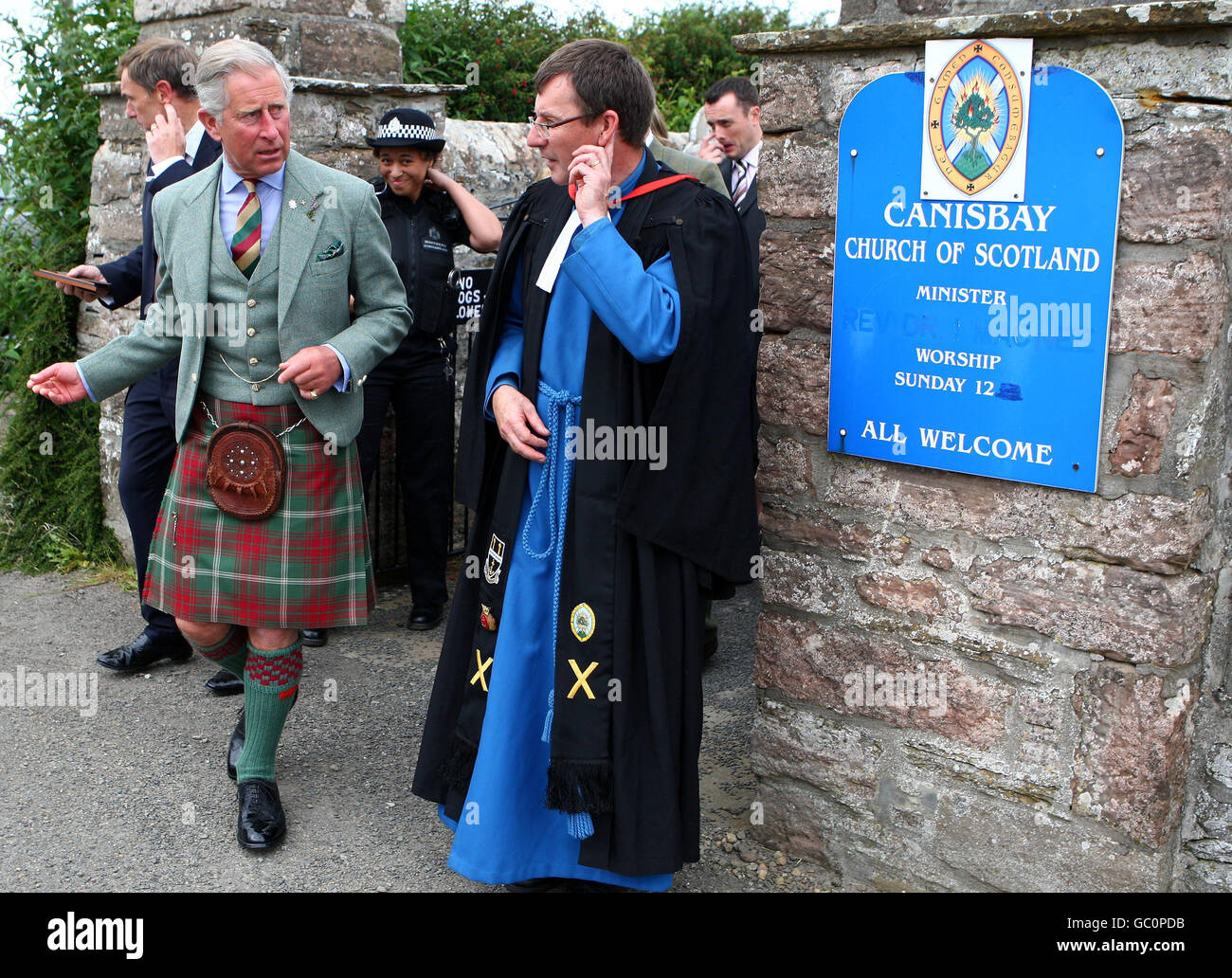 The Prince of Wales at Canisbay Church of Scotland for the midday ...