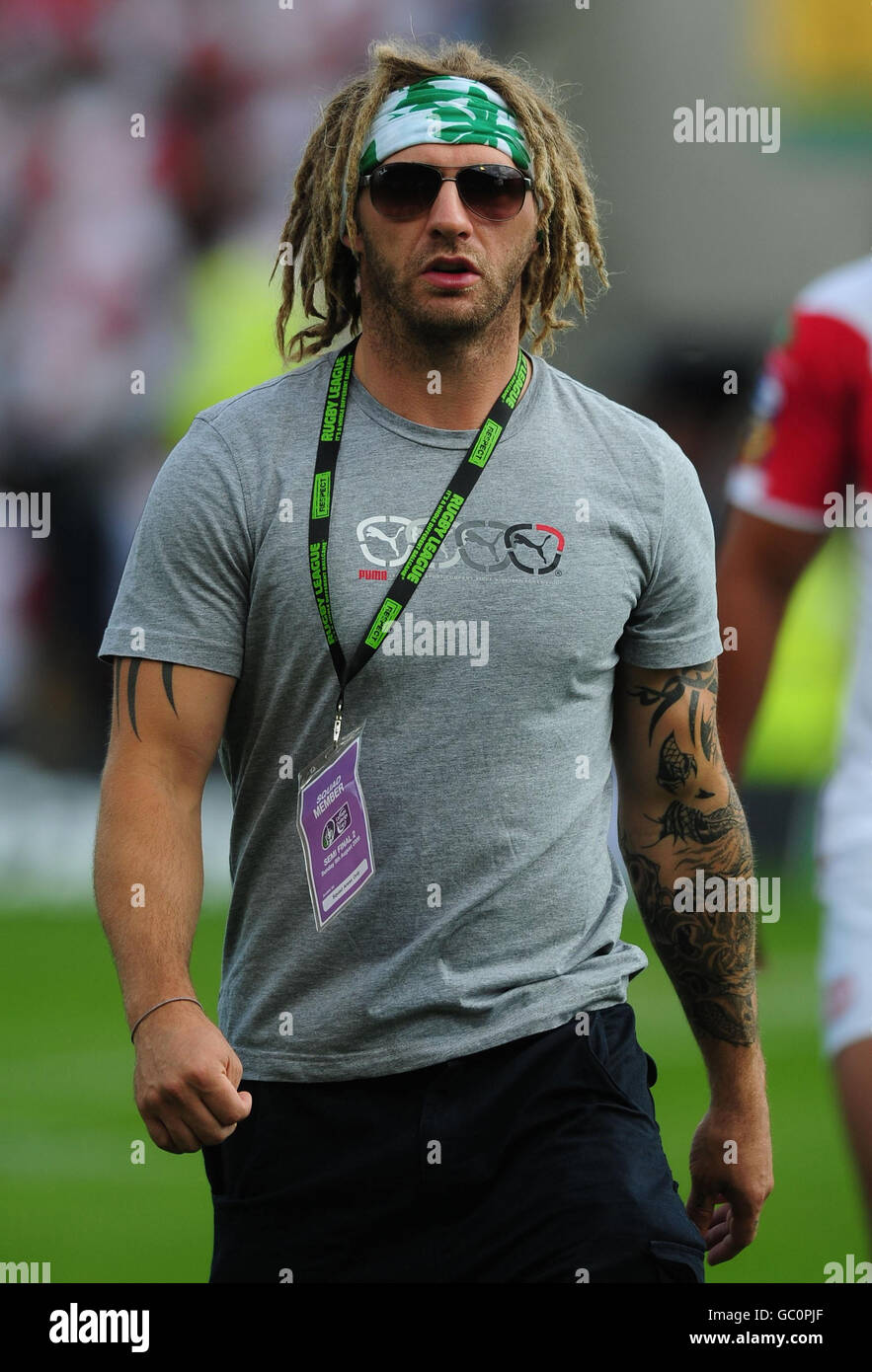 St Helens' Sean Long on the pitch before kick off during the Carnegie ...