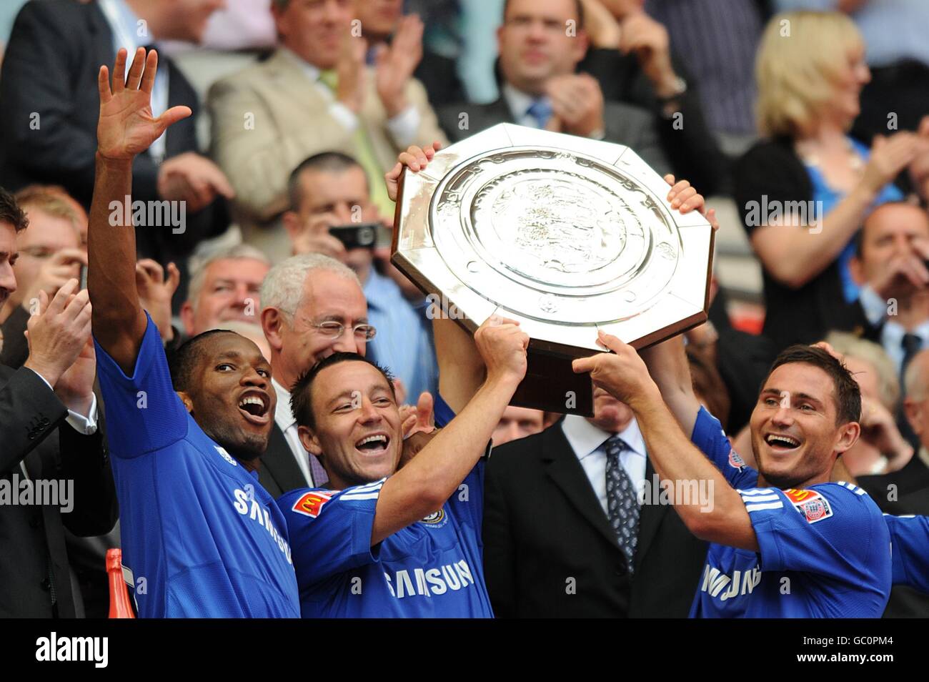 (left to right) Chelsea's Didier Drogba, John Terry, Frank Lampard ...