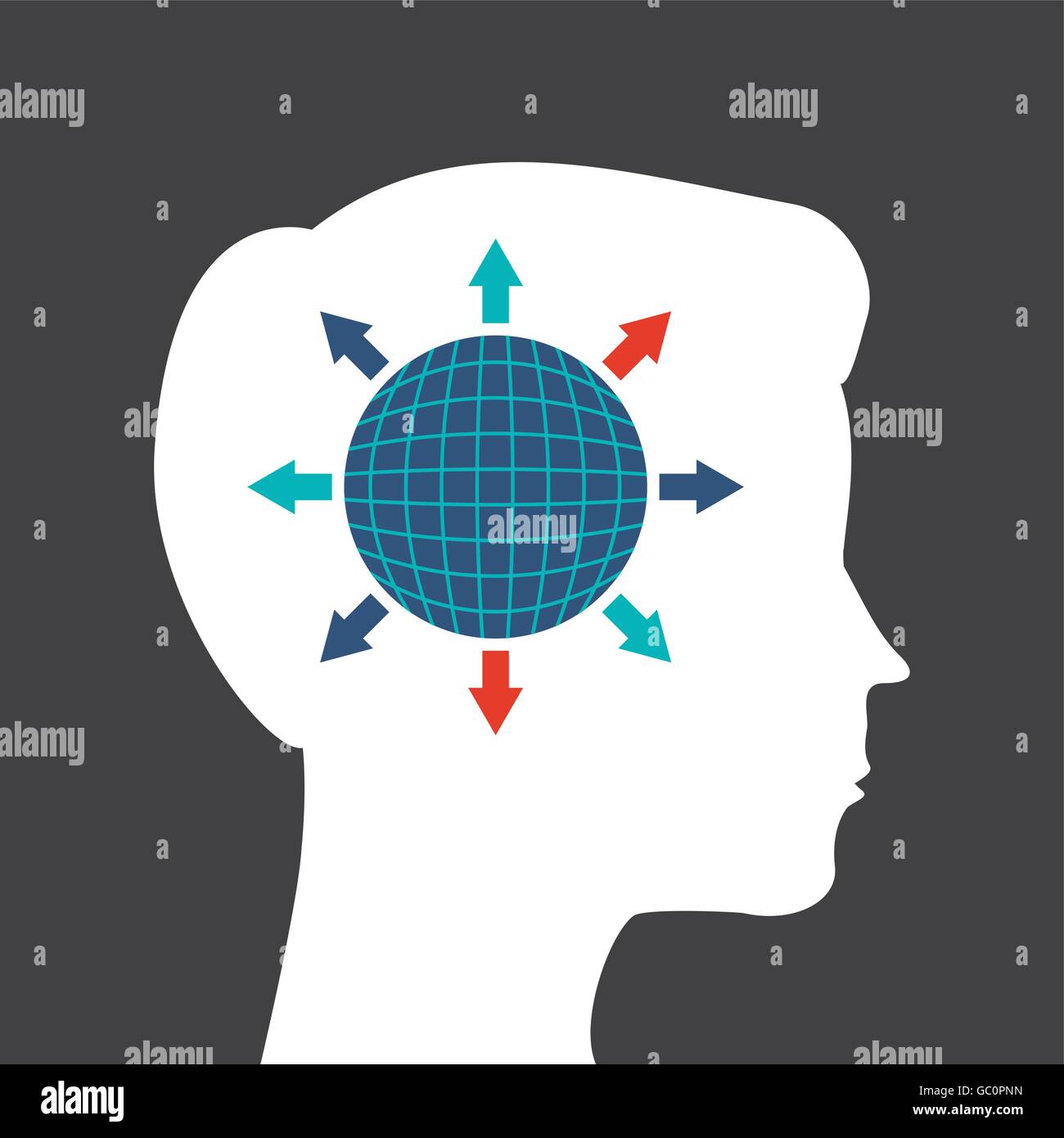 human head design. Creativity and think concept. Vector graphic Stock ...