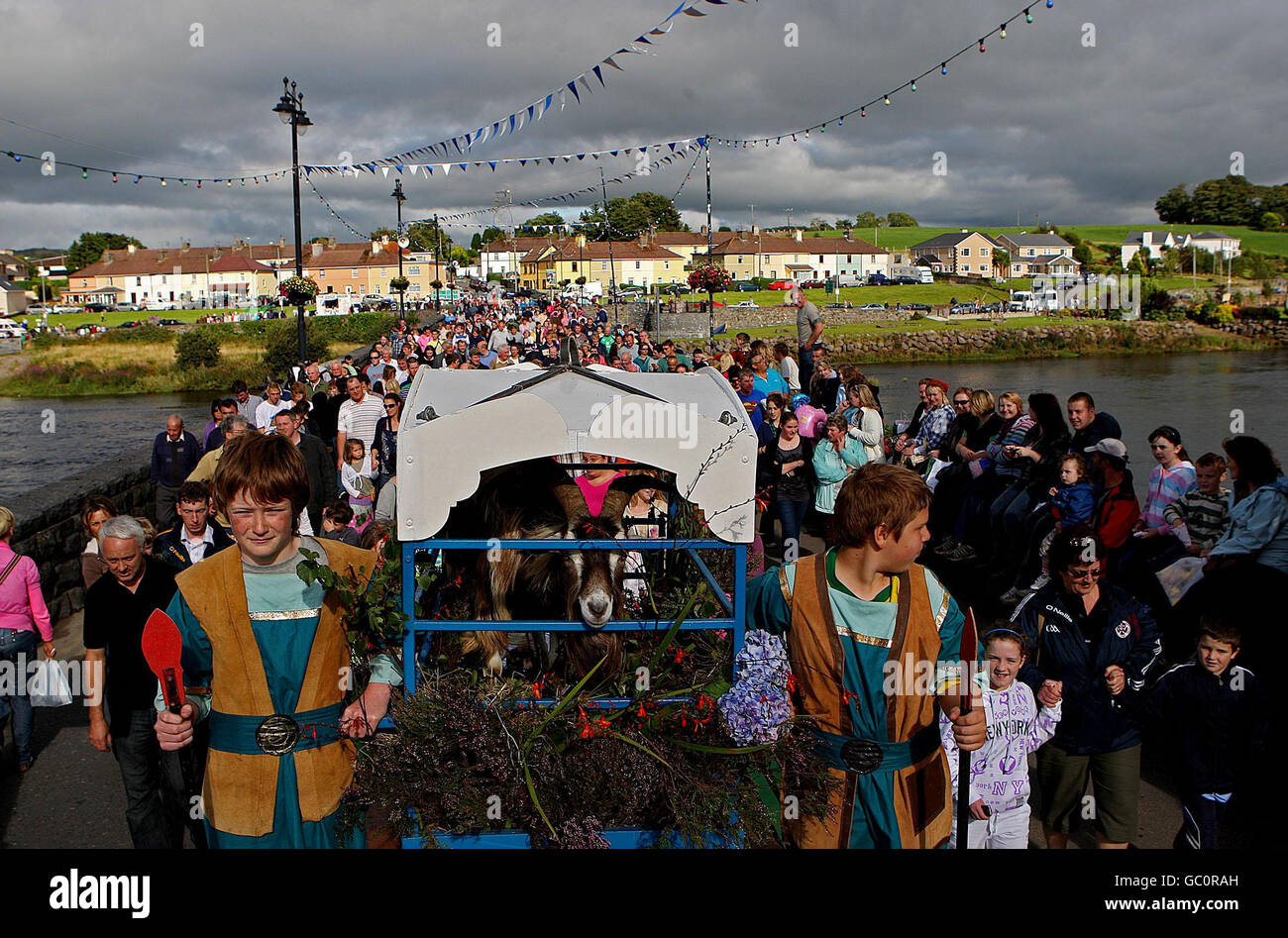 Goat is paraded at the annual puck fair in killorglin hi-res stock ...