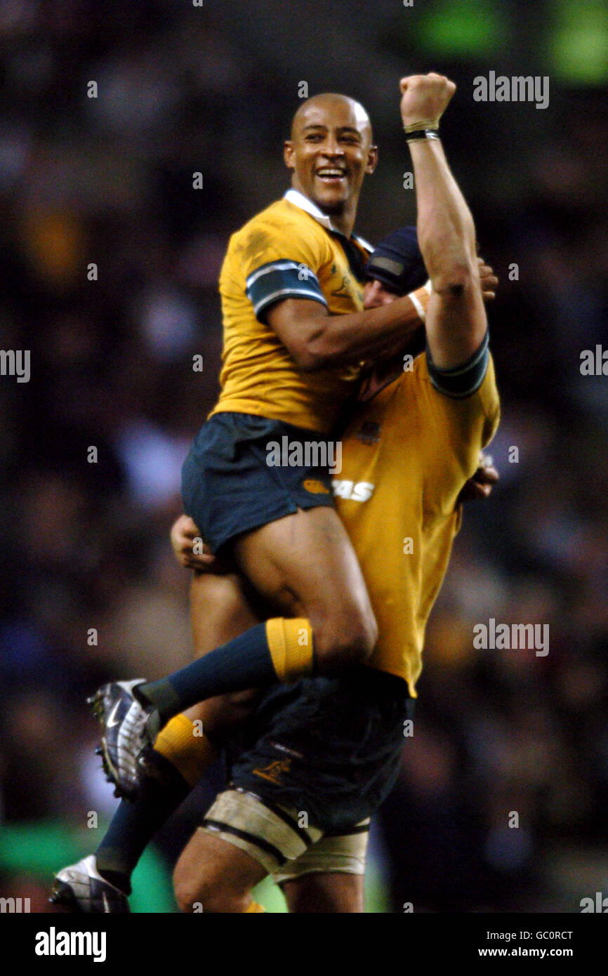 Australias daniel vickerman celebrates 21 19 victory over england ...