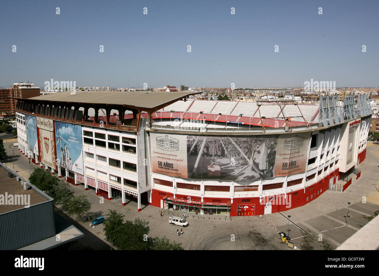 General view of the Ramon Sanchez Pizjuan stadium, home of Sevilla FC ...