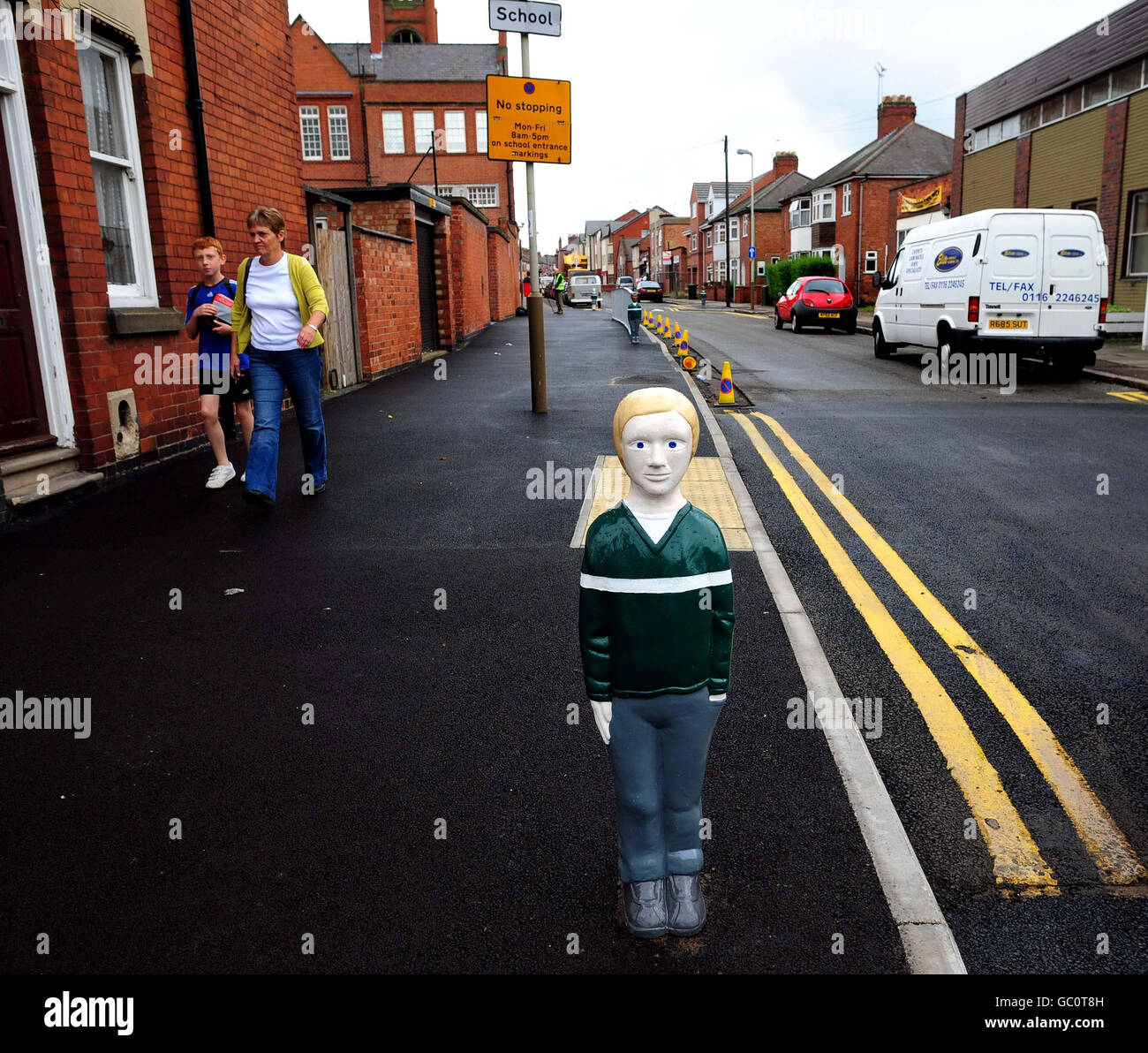 A bollard made to look like a child outside Avenue Primary School in ...
