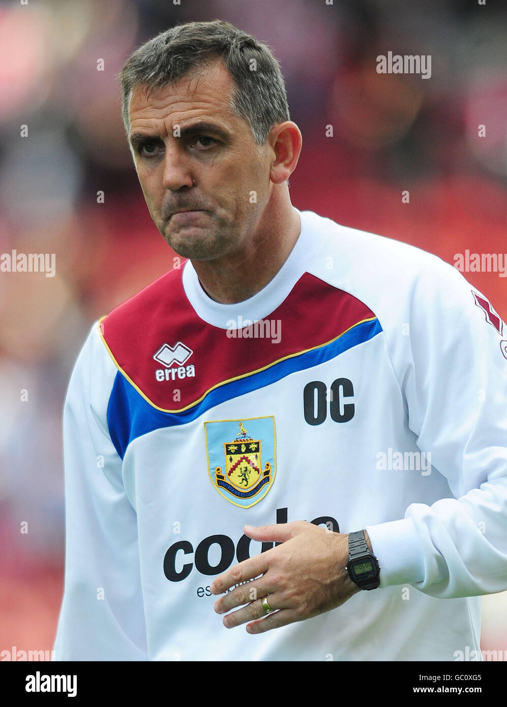 Burnley manager Owen Coyle leaves the field after the final whistle ...