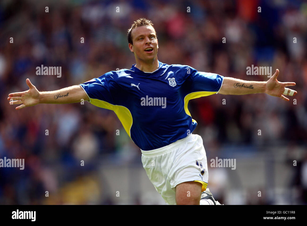 Cardiff City's Gavin Rae celebrates scoring their third goal during the ...