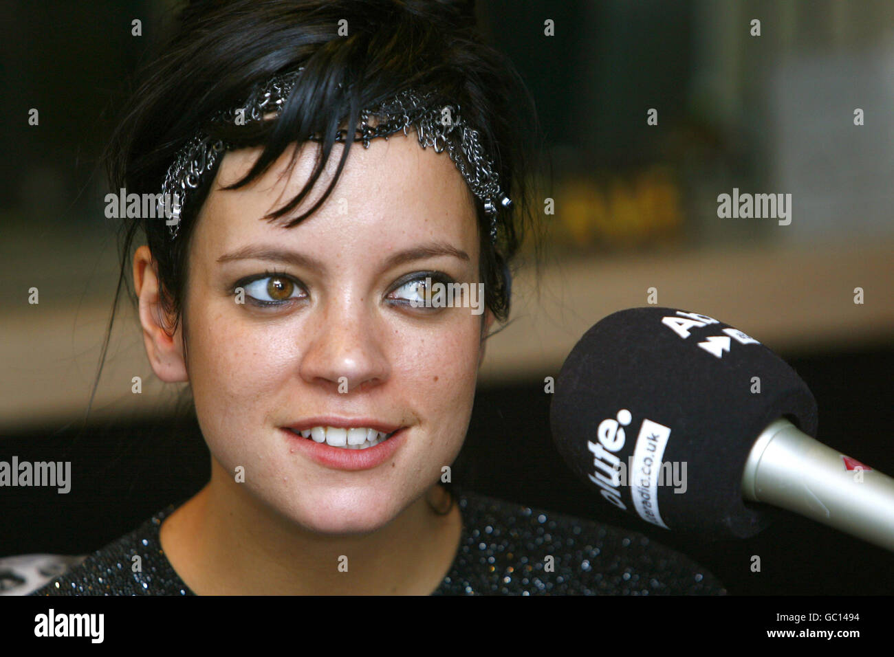 Singer Lily Allen at Absolute Radio in central London Stock Photo - Alamy