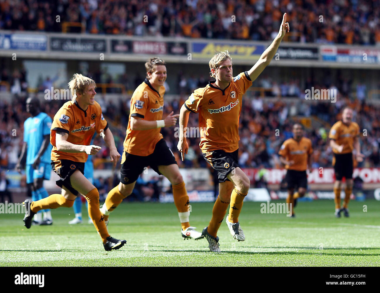 Football soccer wolves celebration celebrating full length hi-res stock ...