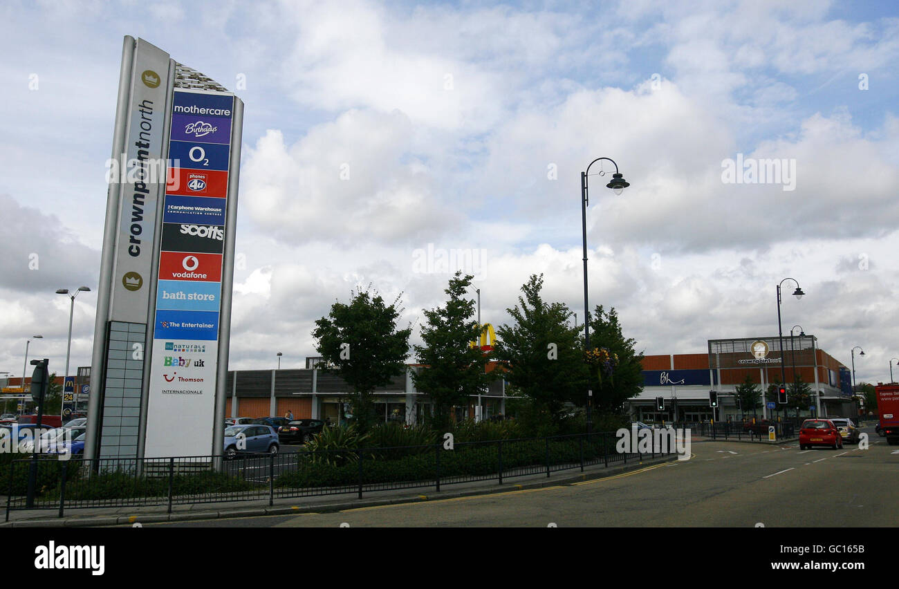 A general view of Crown Point North shopping complex in Manchester ...