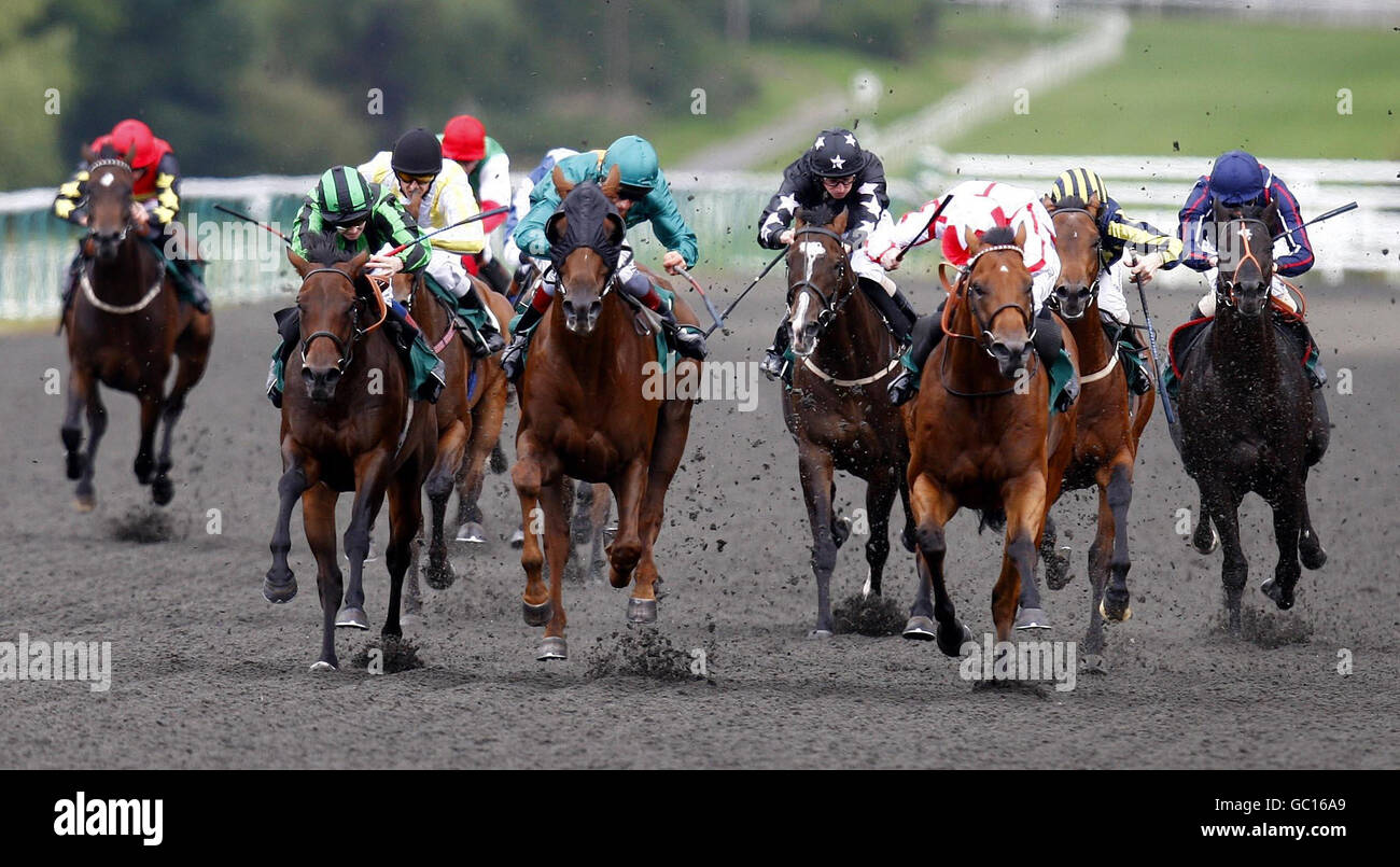 La Gifted and jockey Catherine Gannon (green and black) go on to win ...