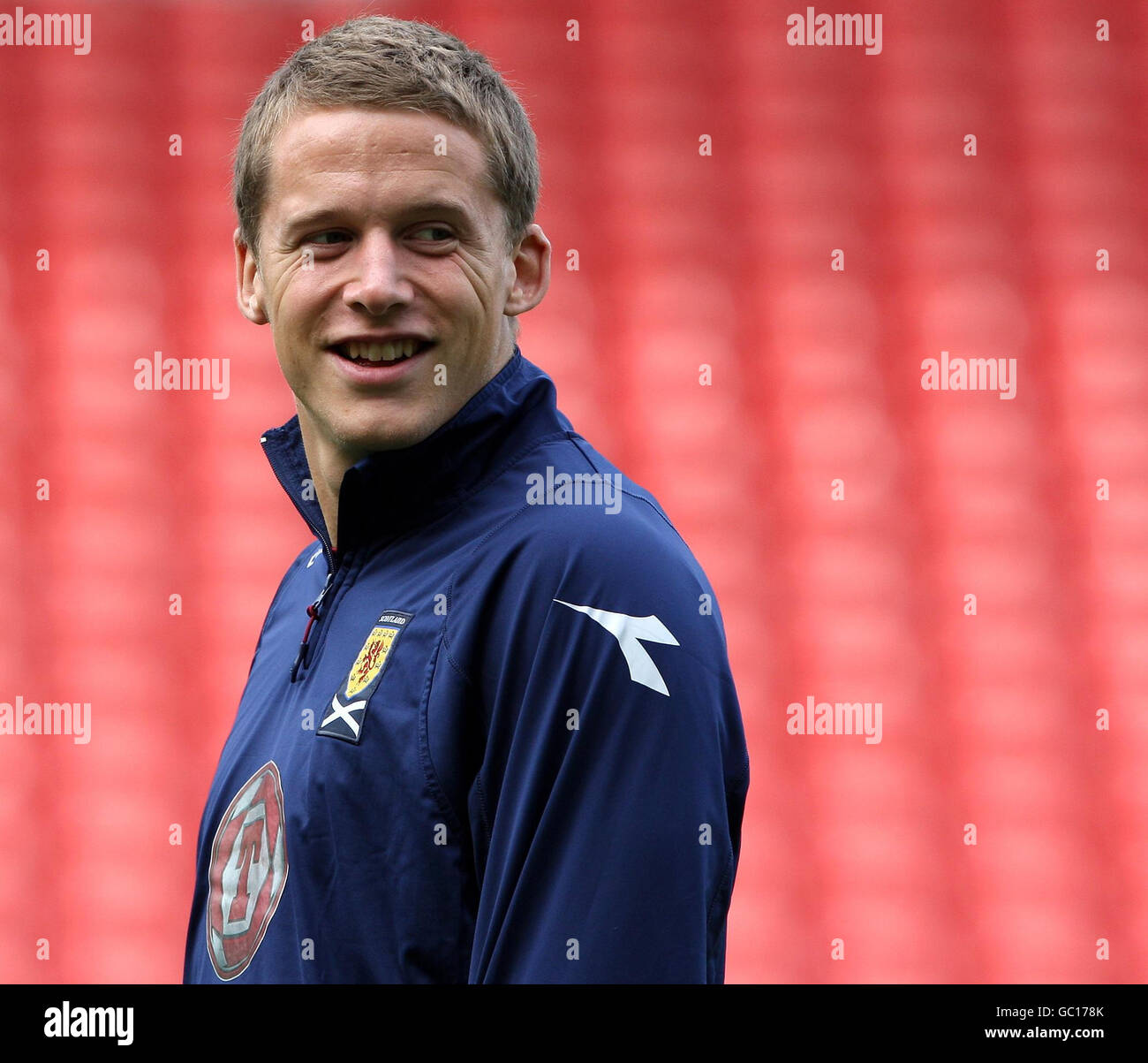 Scotland's Christophe Berra during the training session at Hampden Park ...