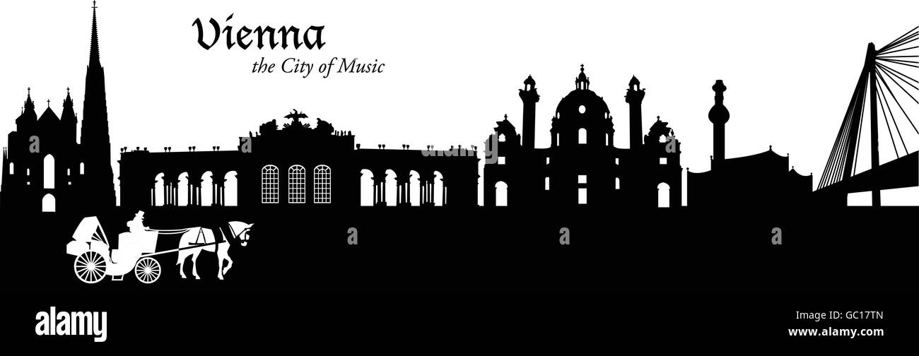 Vector illustration of the skyline of Vienna, Austria Stock Vector ...