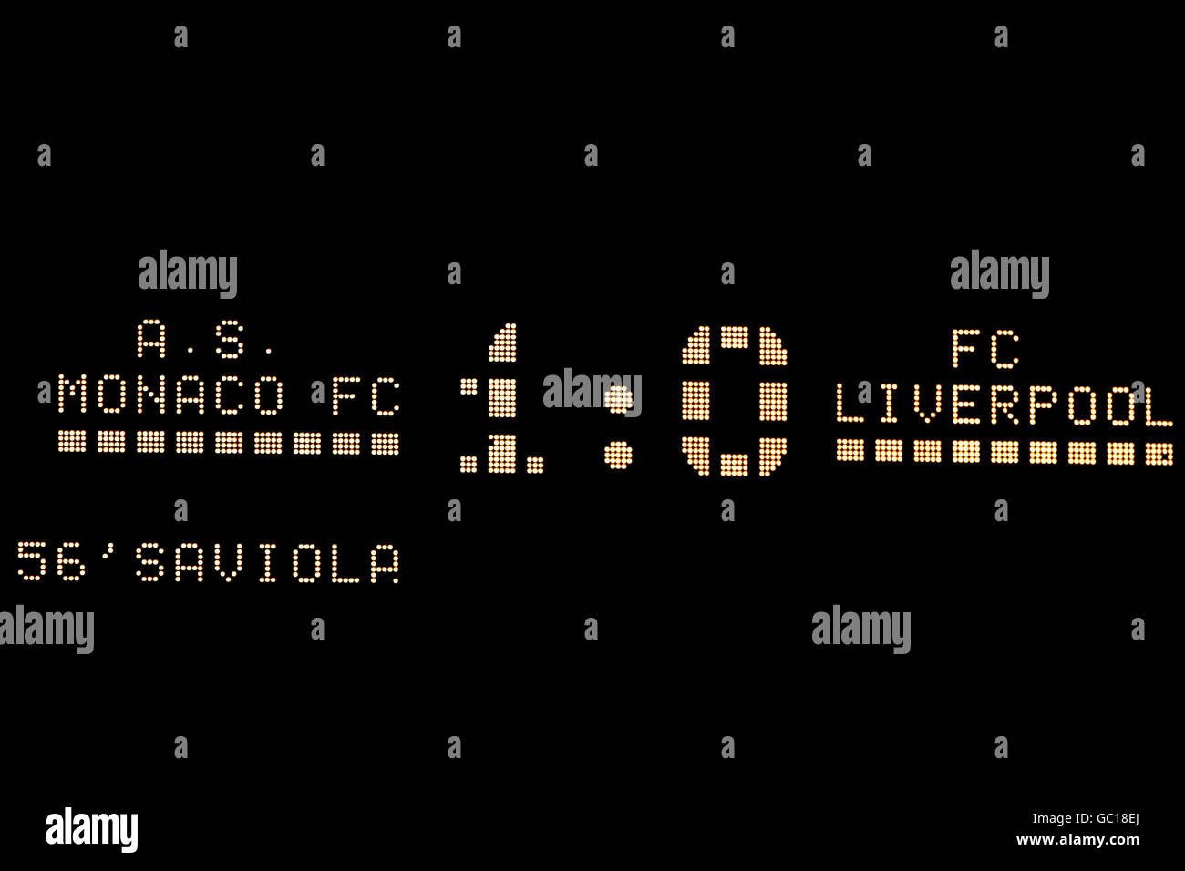 The final score is shown on the electronic scoreboard Stock Photo - Alamy